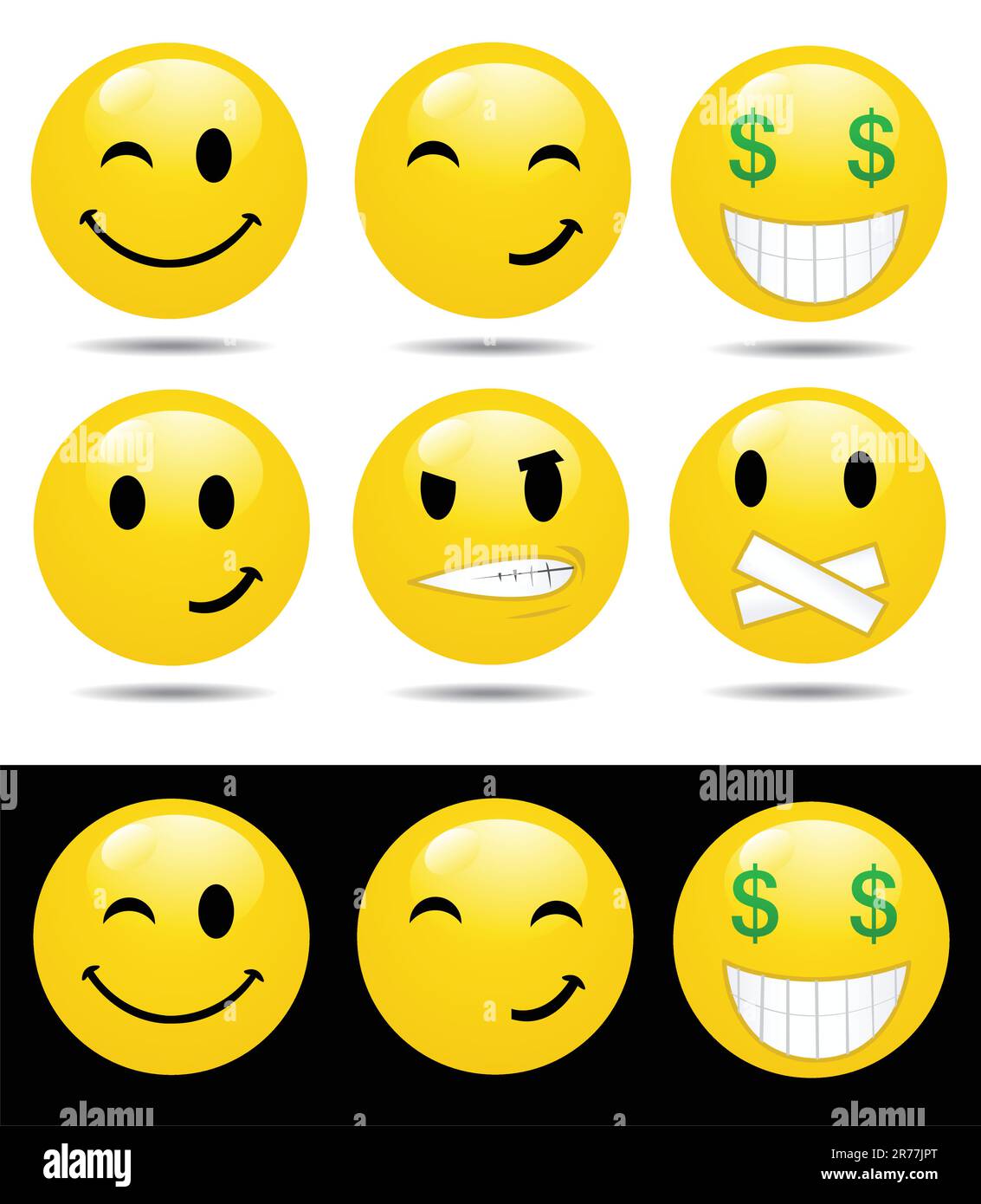 Set of characters of yellow emoticons Stock Vector Image & Art - Alamy