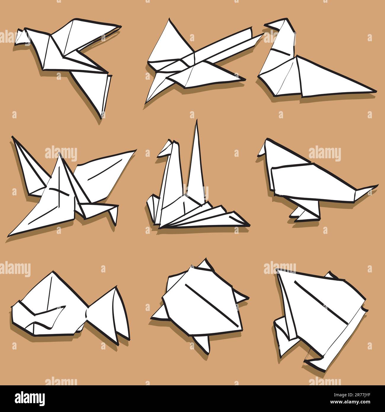 Color Origami Stock Vector Images Alamy