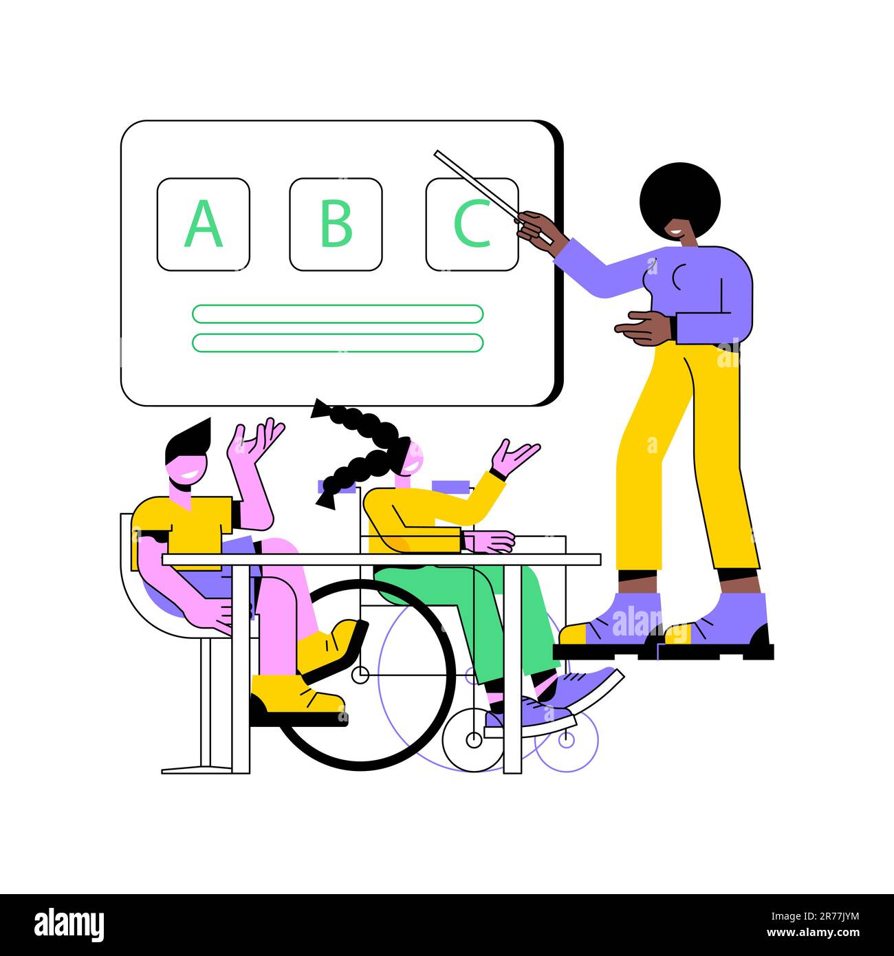 Digital display isolated cartoon vector illustrations. Teacher with ...