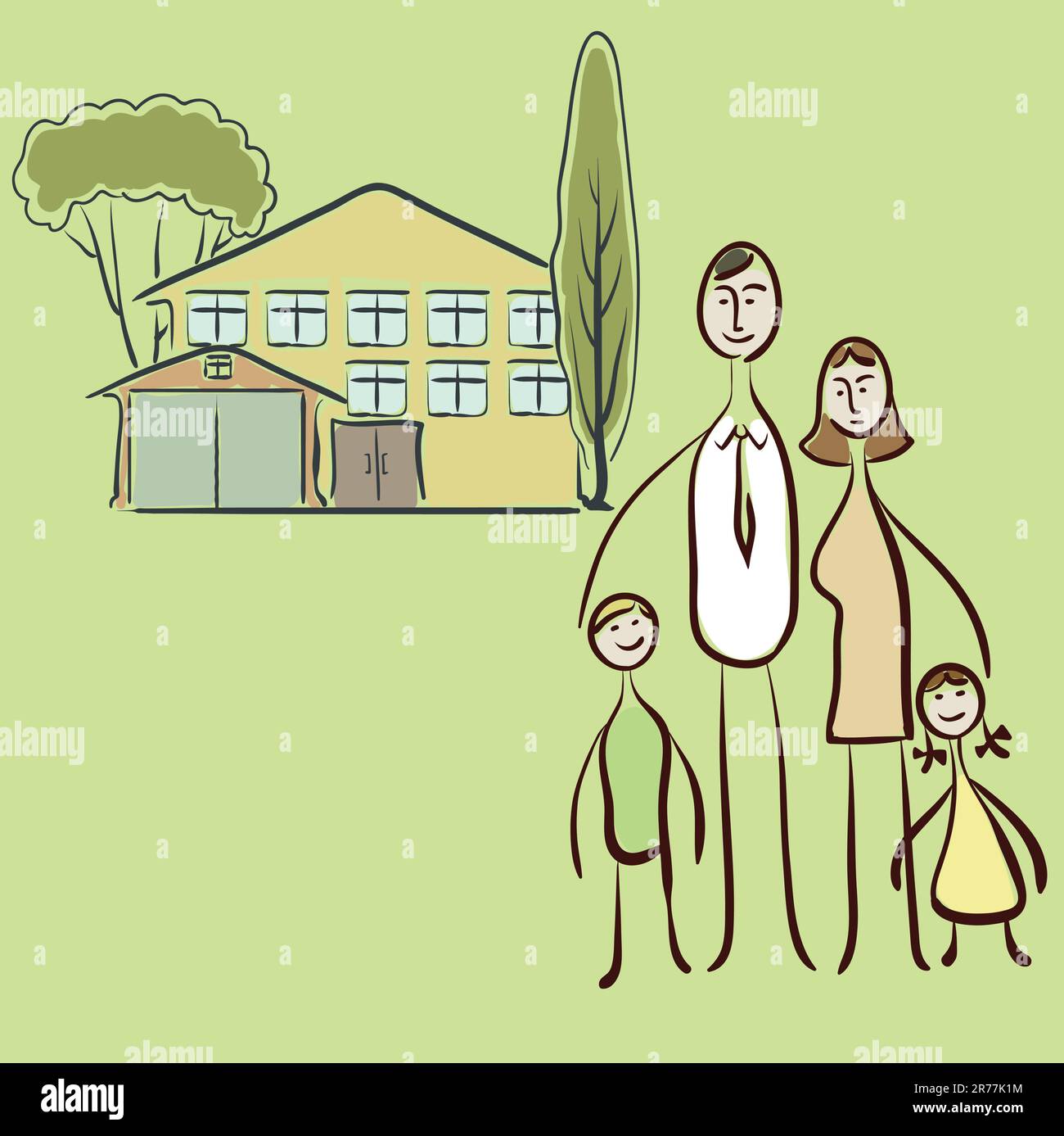 Indian family standing in Stock Vector Images - Alamy