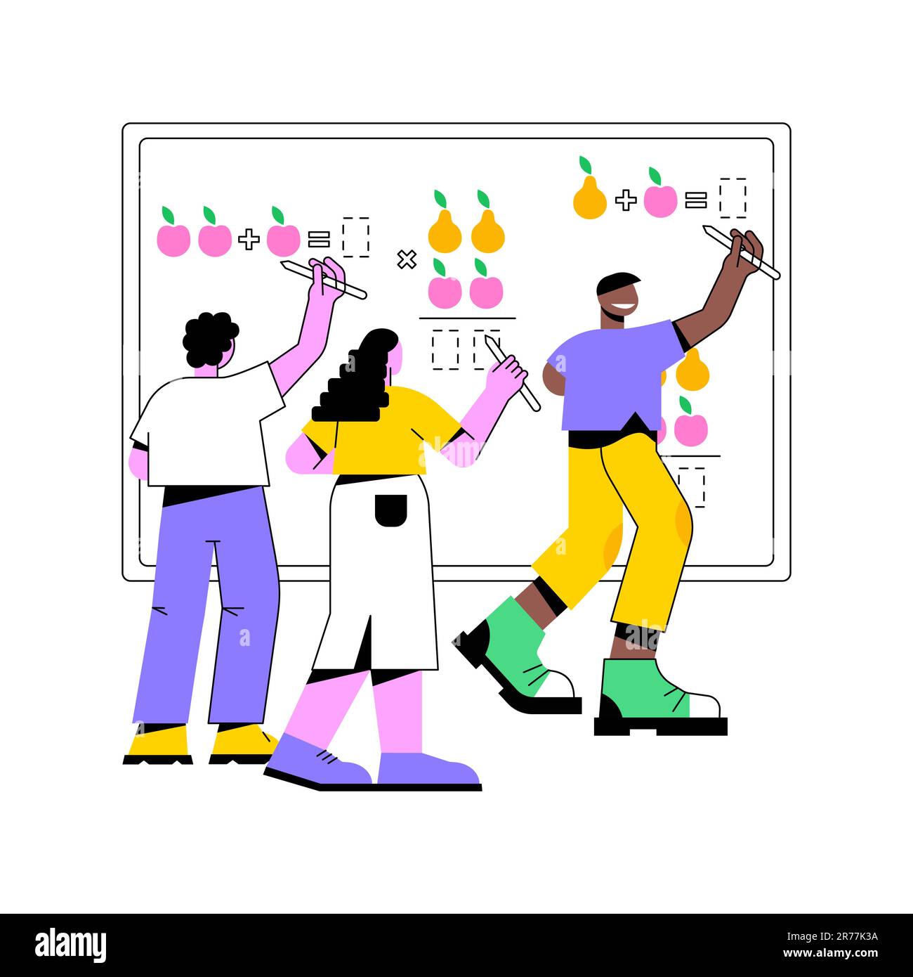 Interactive whiteboard isolated cartoon vector illustrations. Group of ...