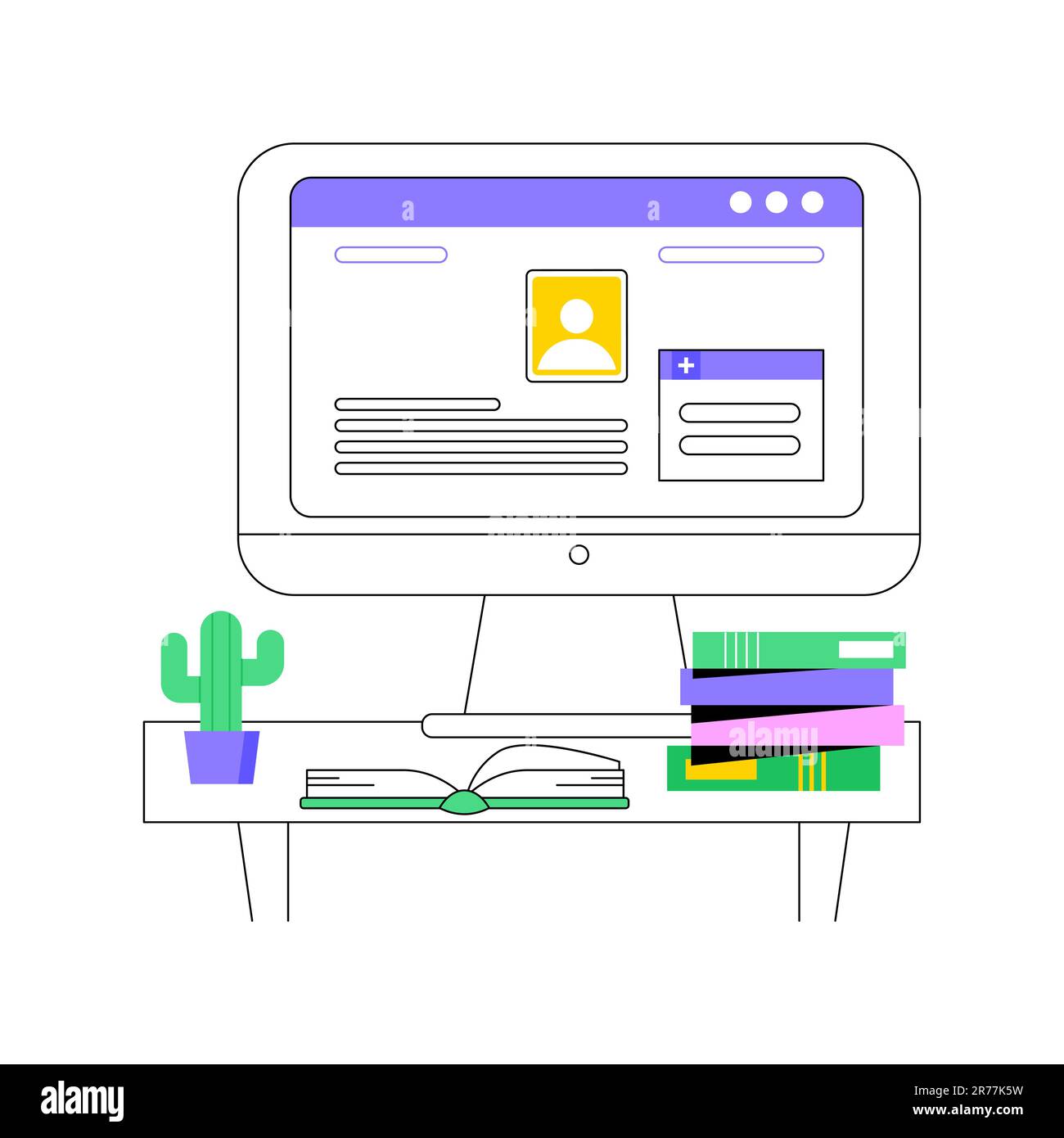 Create class isolated cartoon vector illustrations. Elearning teaching ...