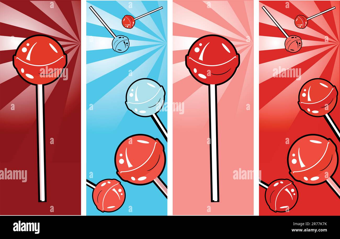 Pop Art comic style Banners set Lollipop Clipart Picture Stock Vector ...