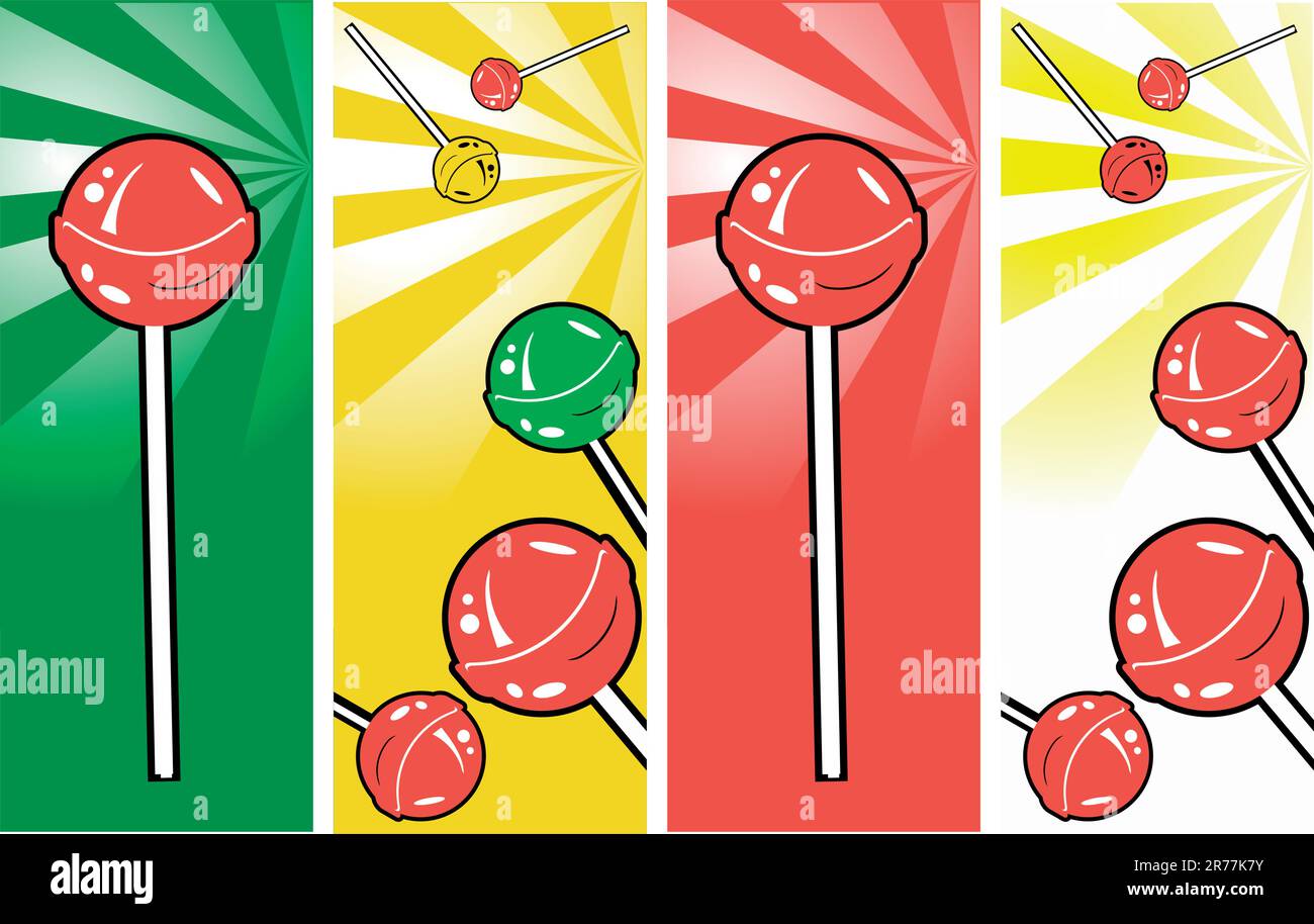 Pop Art comic style Banners set Lollipop Clipart Picture Stock Vector ...