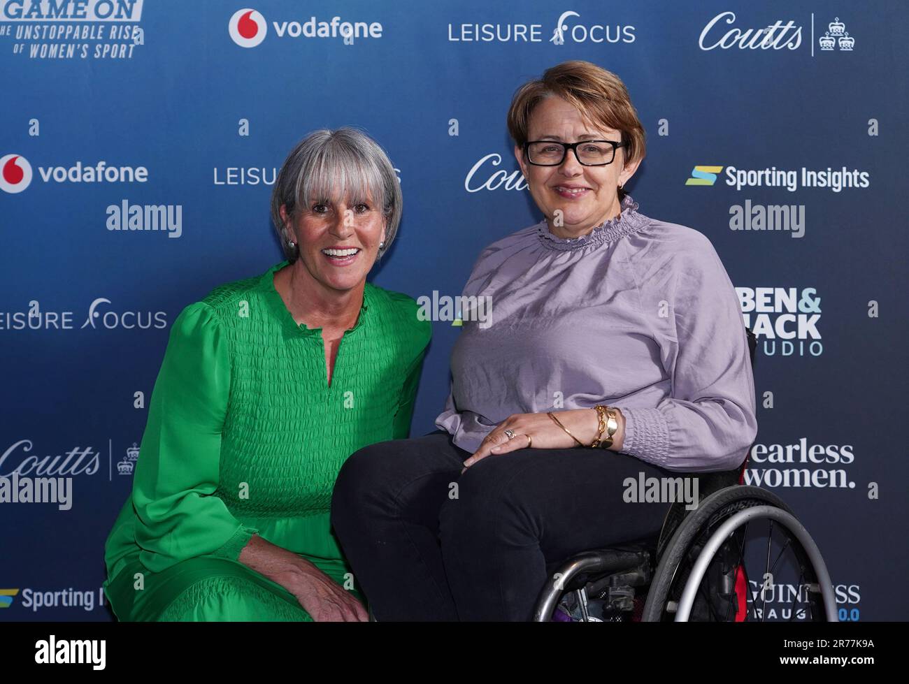Sue Anstiss (left) and Tanni Grey-Thompson arrives for the premiere of ...