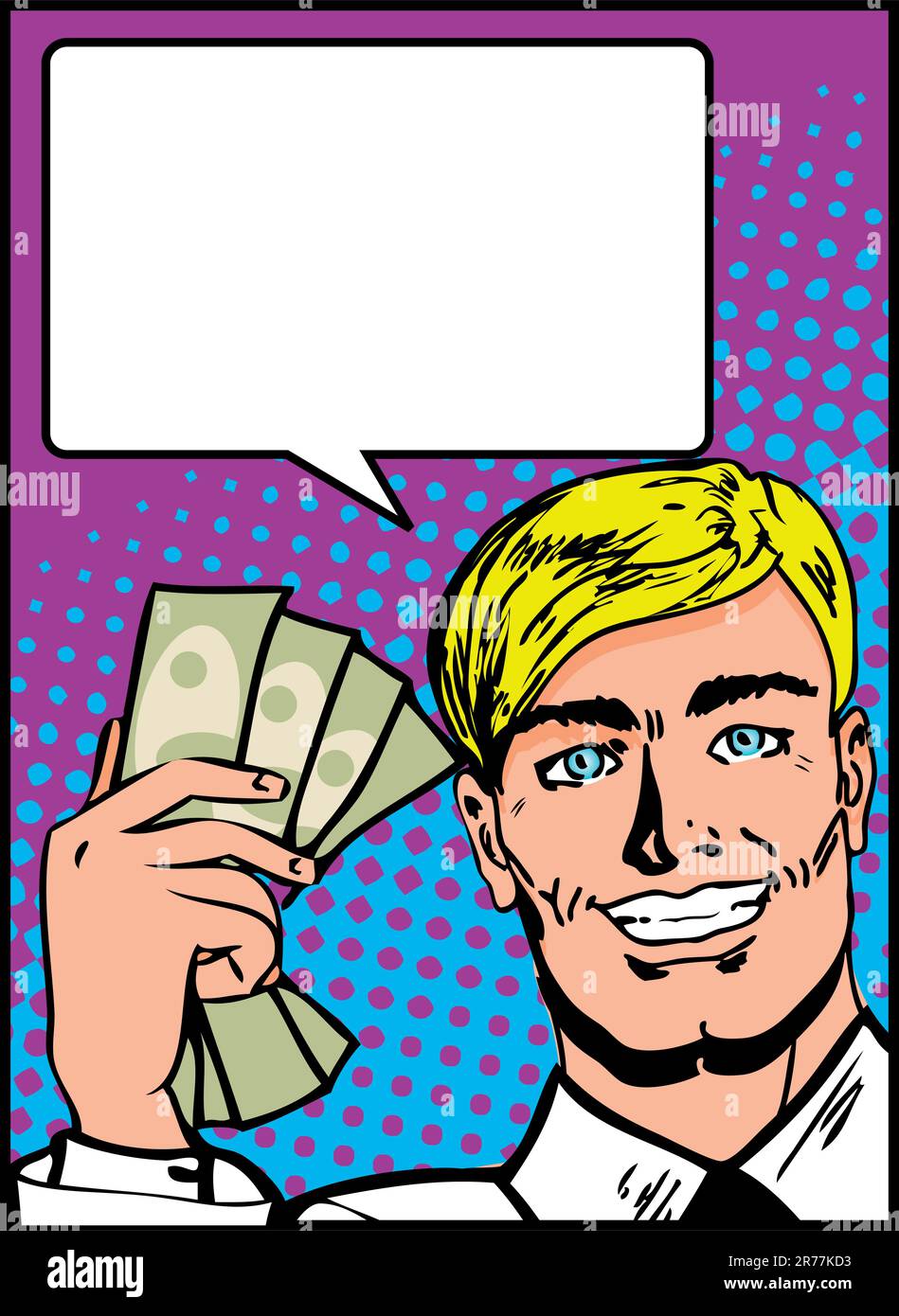 Pop Art Business Man with Money Stock Vector Image & Art - Alamy