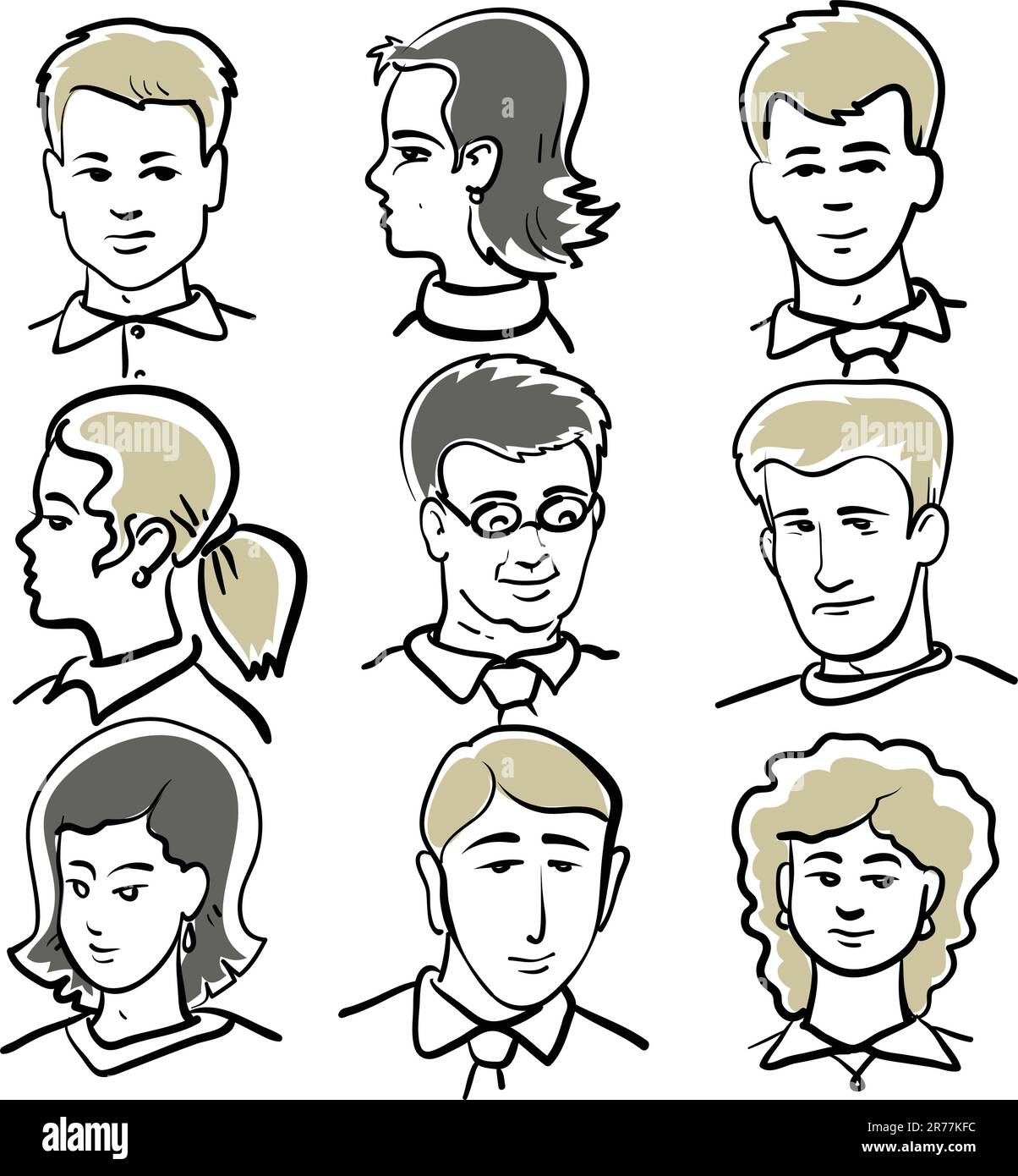 Group of faces Stock Vector Images - Alamy