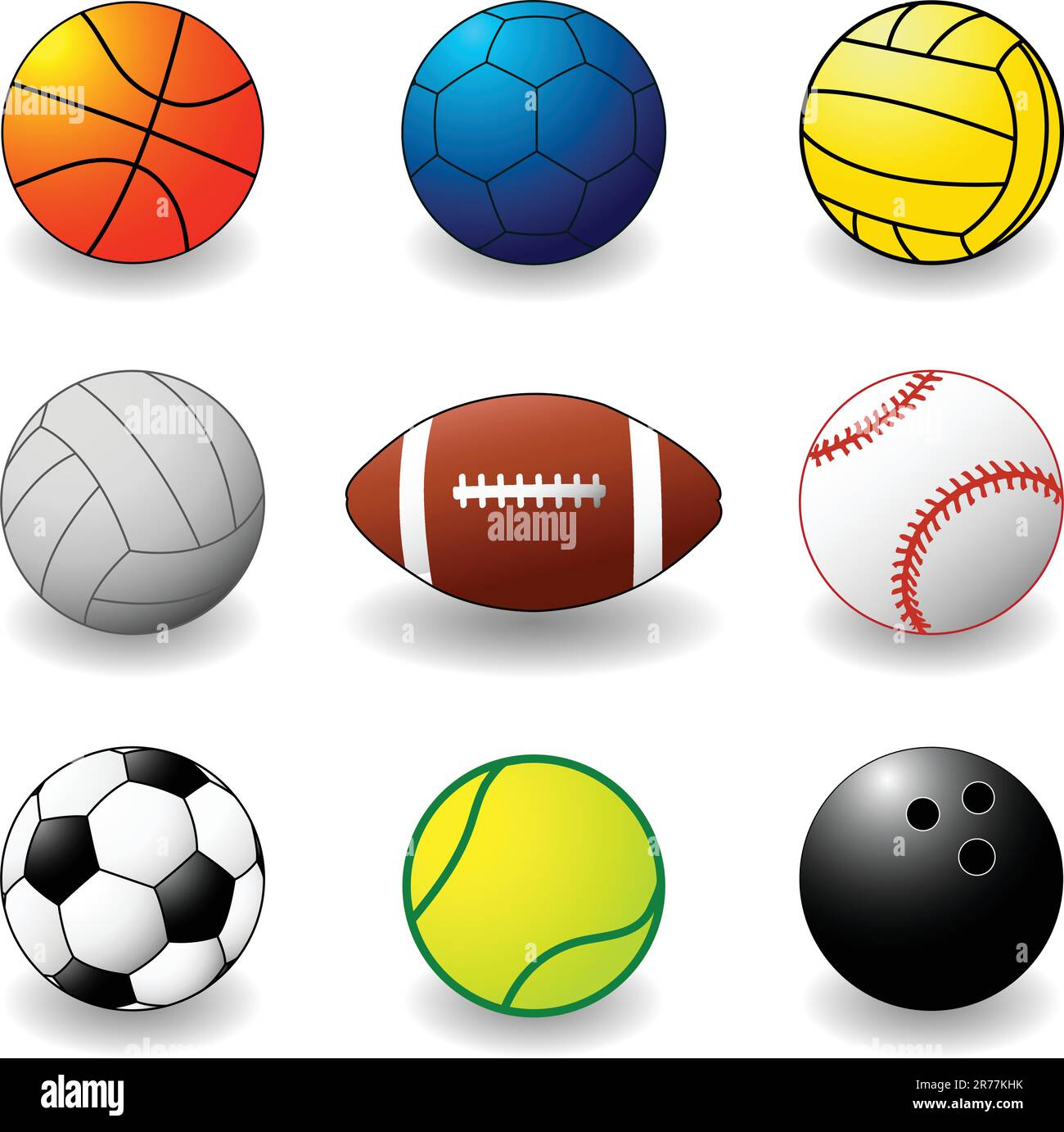 collection of sport balls - vector illustration Stock Vector Image ...