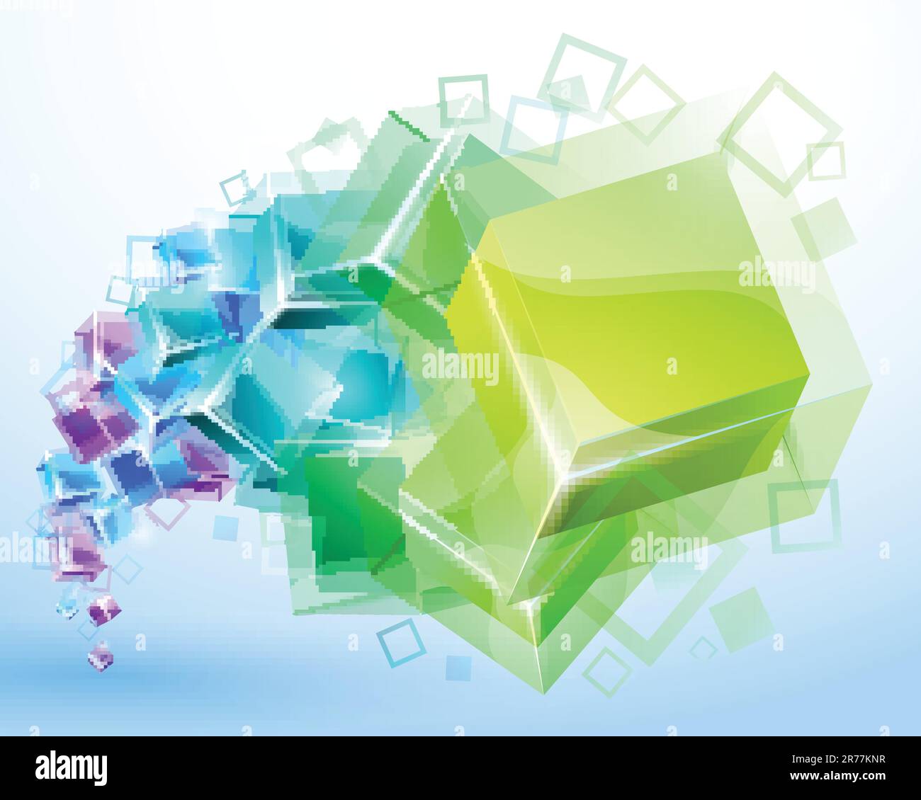 3d abstract background with transparent cubes - vector illustration ...
