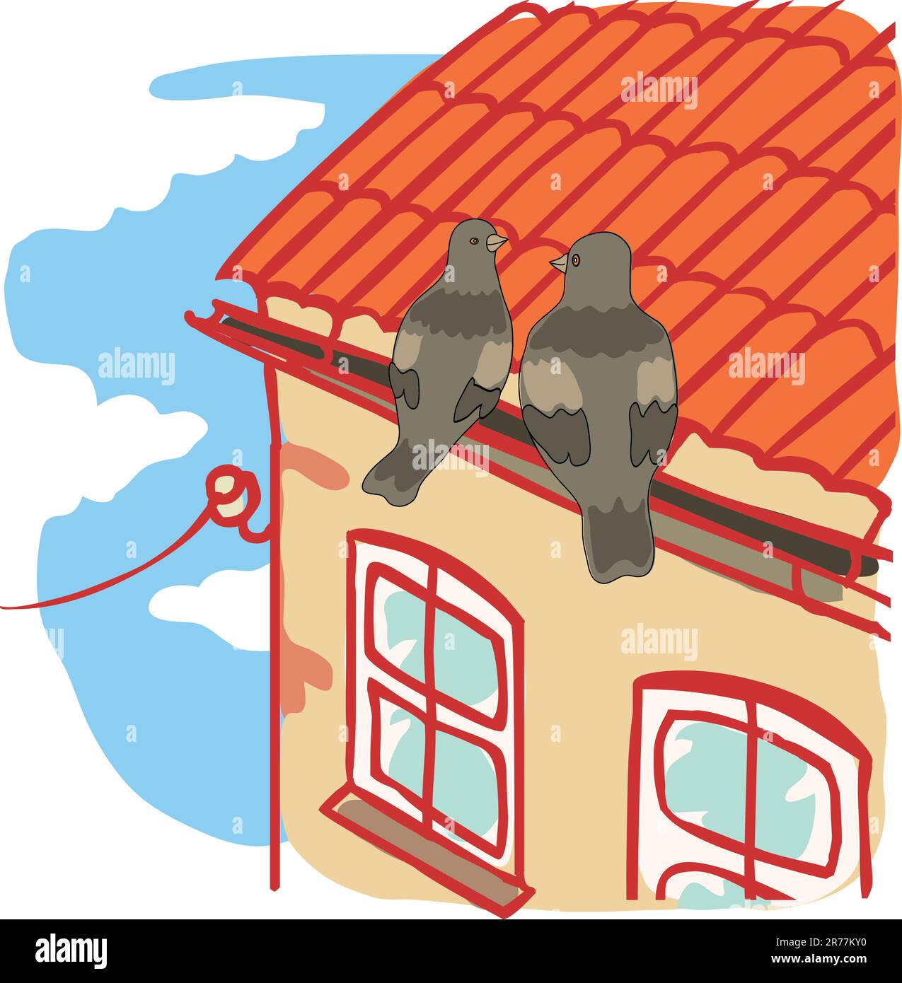 Image of two pigeons Stock Vector Images - Alamy