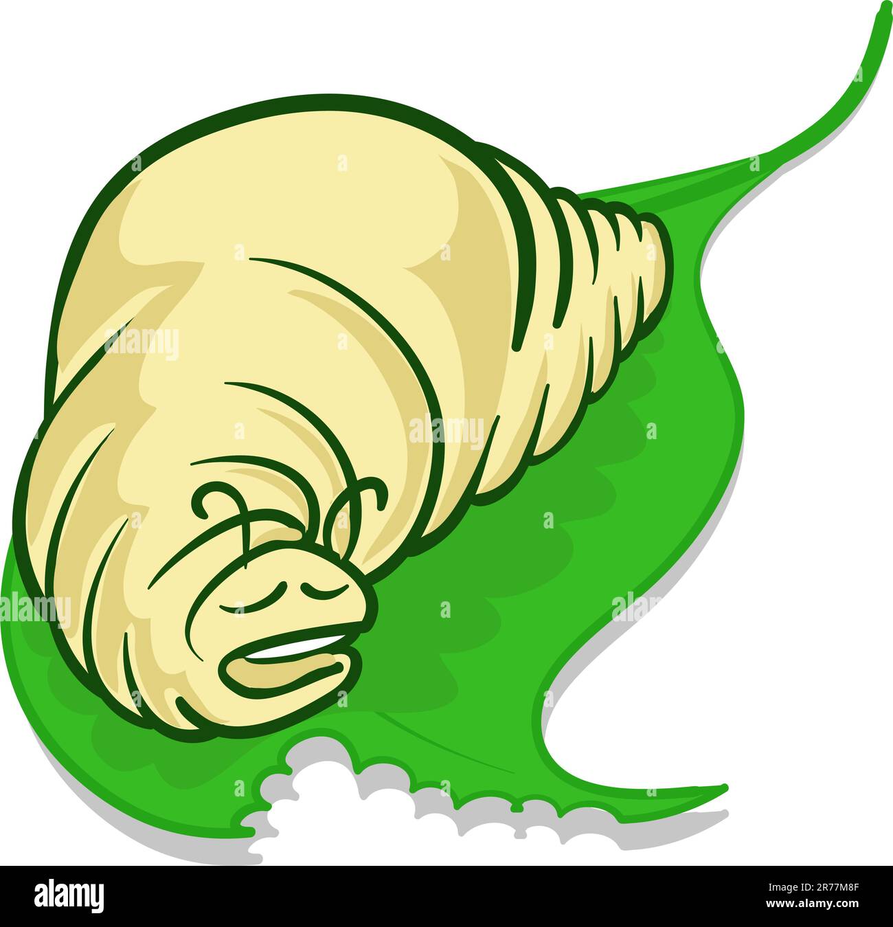 Moth larva leaf eat Stock Vector Images - Alamy