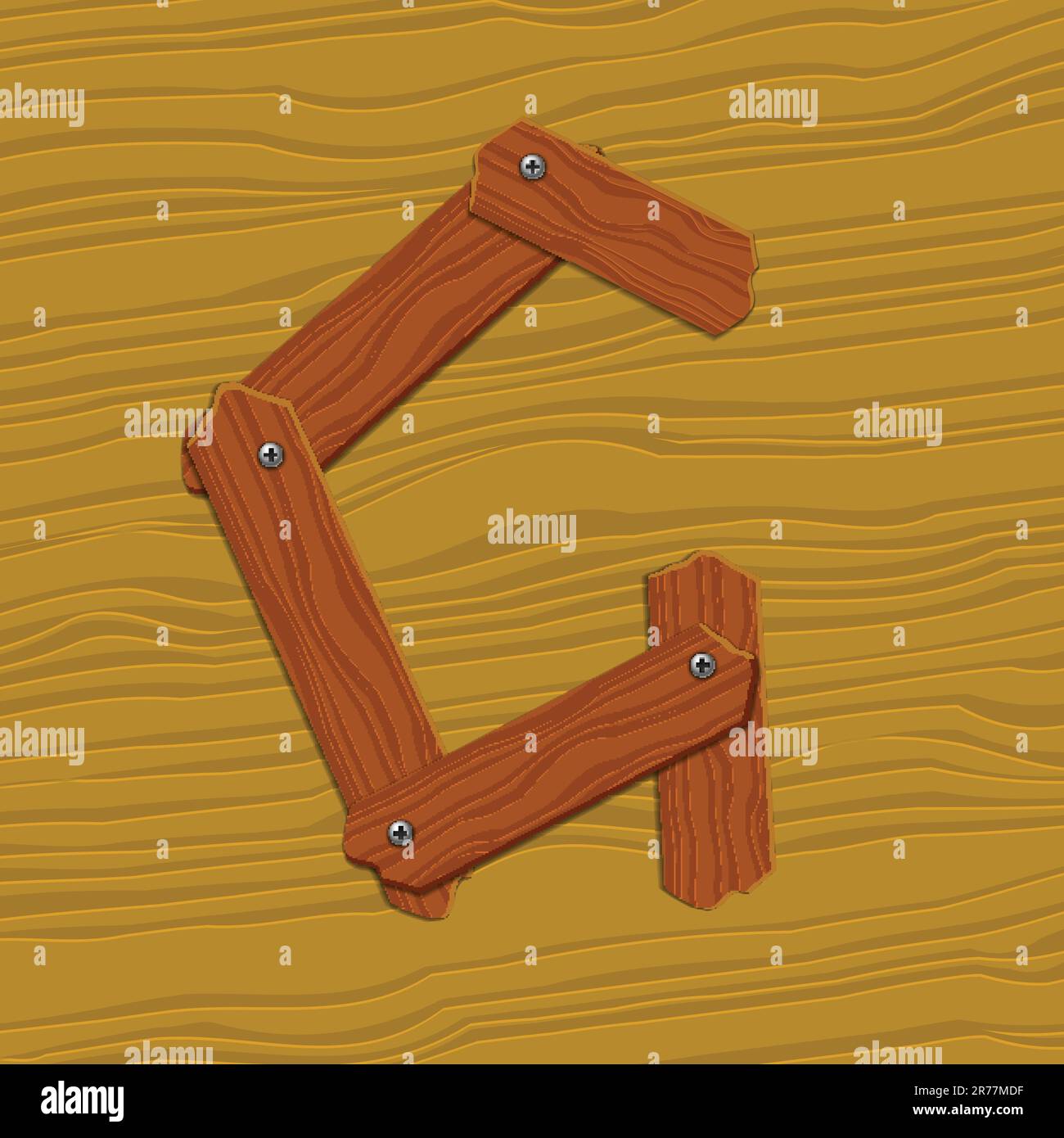 The stylized wooden letter. Vector illustration Stock Vector Image ...