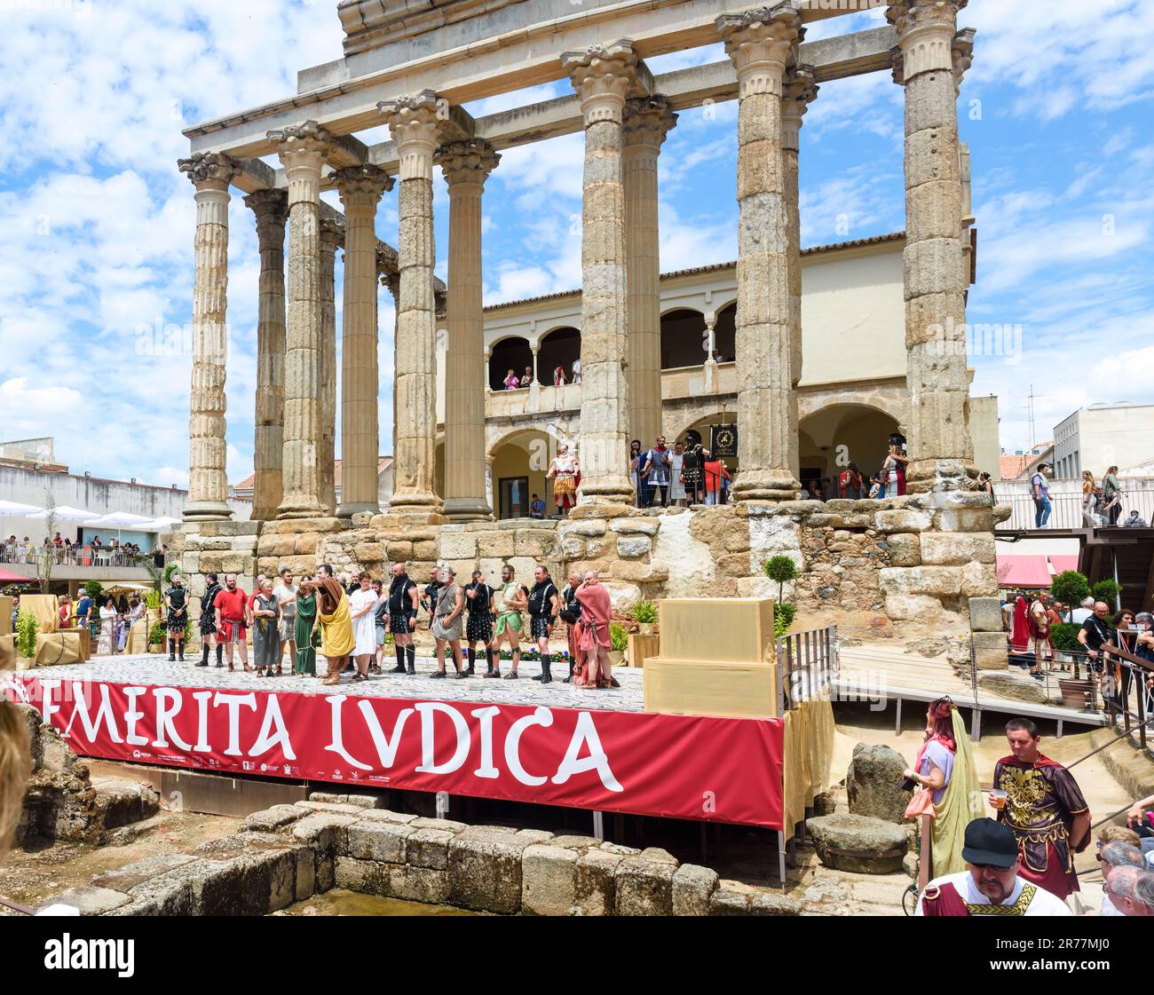 Merida, Spain; June 3, 2023: XIII edition of Emerita Ludica in Merida ...