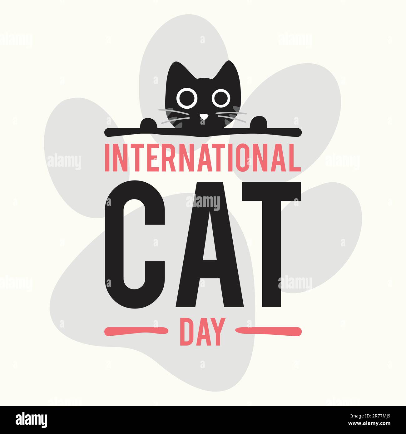 Typography letter International Cat Day design vector. Vector ...