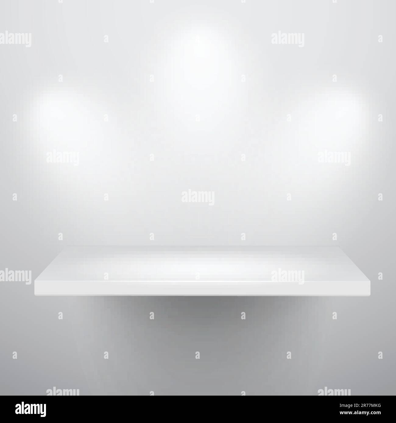 3d isolated Empty shelf for exhibit. Vector illustration Stock Vector ...