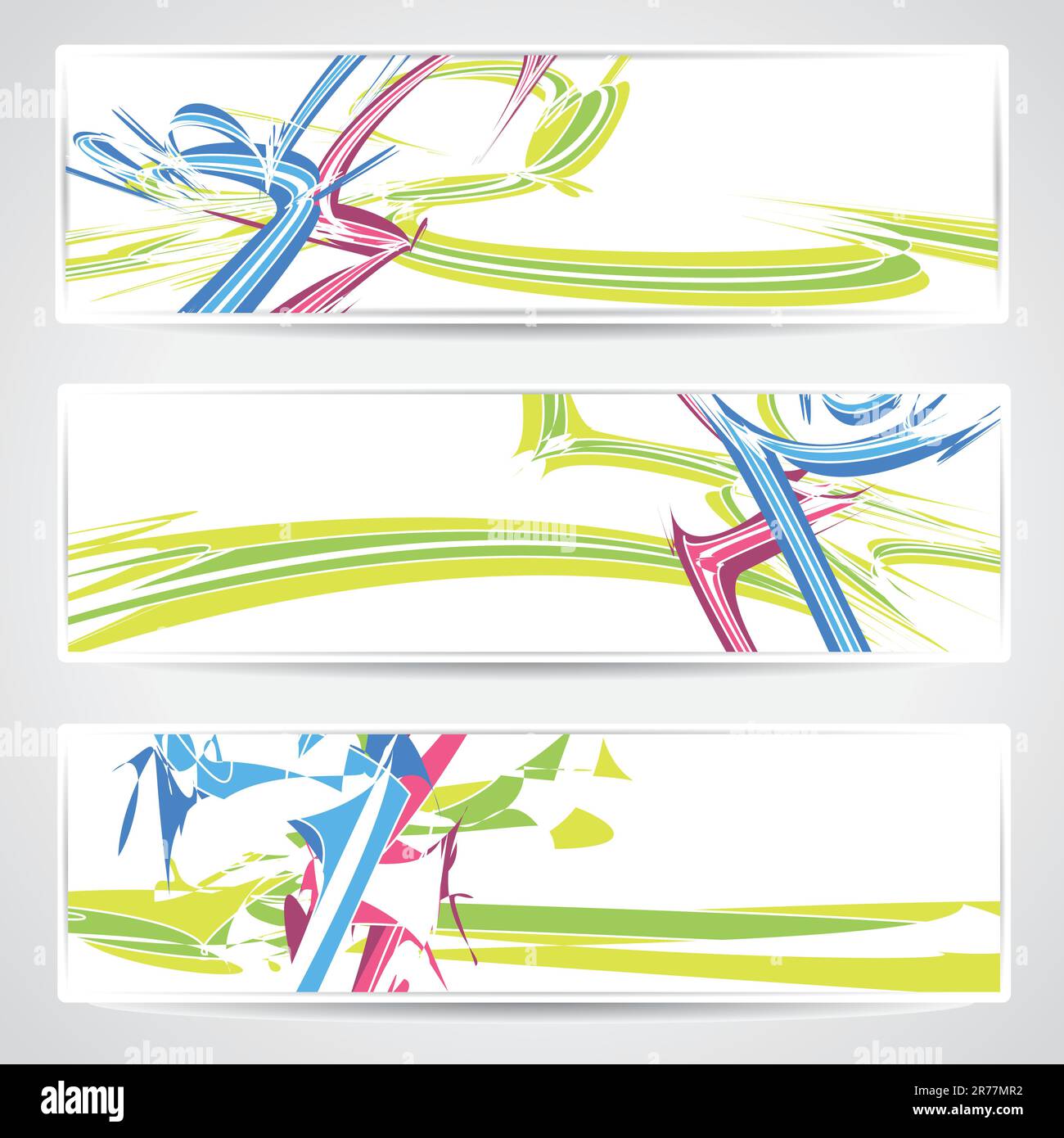 Fun banner set with messy colorful design - vector Stock Vector Image ...