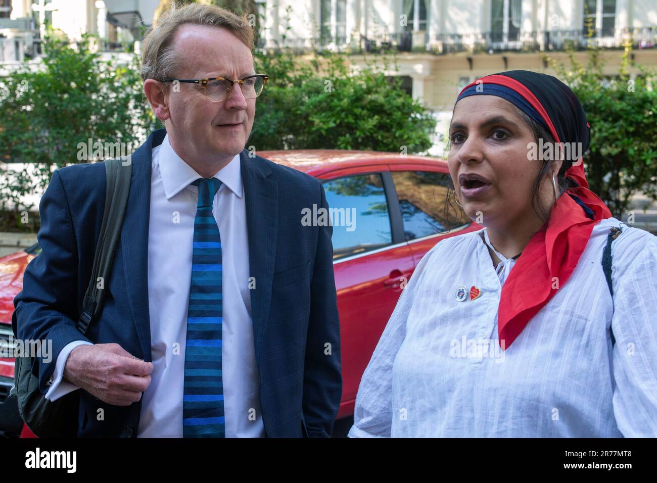 London, UK - 13 June 2023 - Pete Weatherby KC and Saleyha Ahsan outside ...