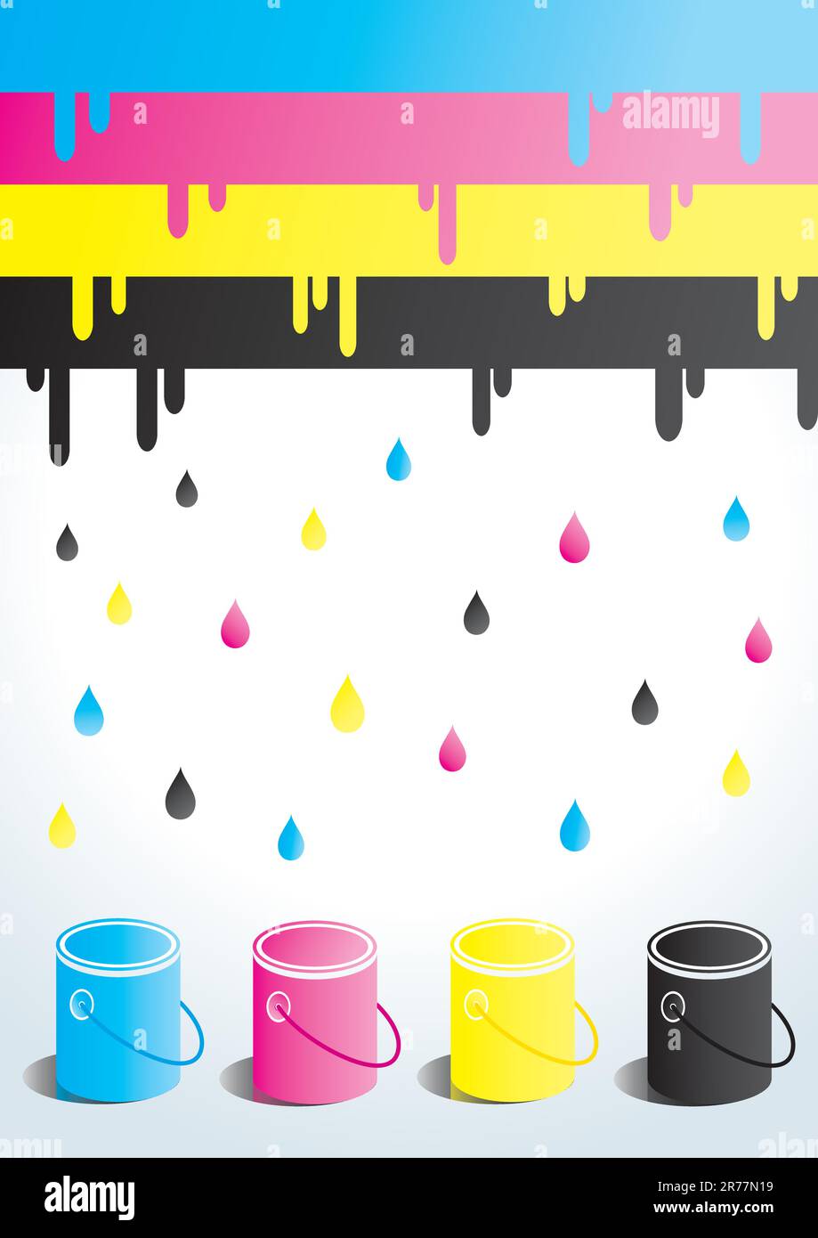 Four cans of paint in four colors Stock Vector Image & Art - Alamy