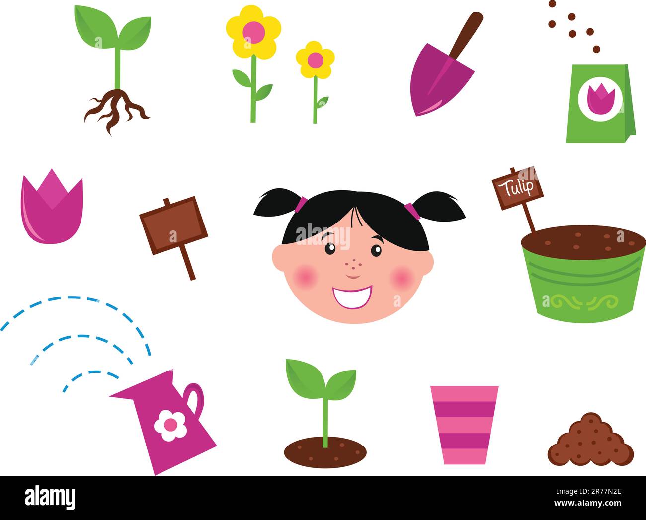 Spring gardening icons. Vector Stock Vector Image & Art - Alamy