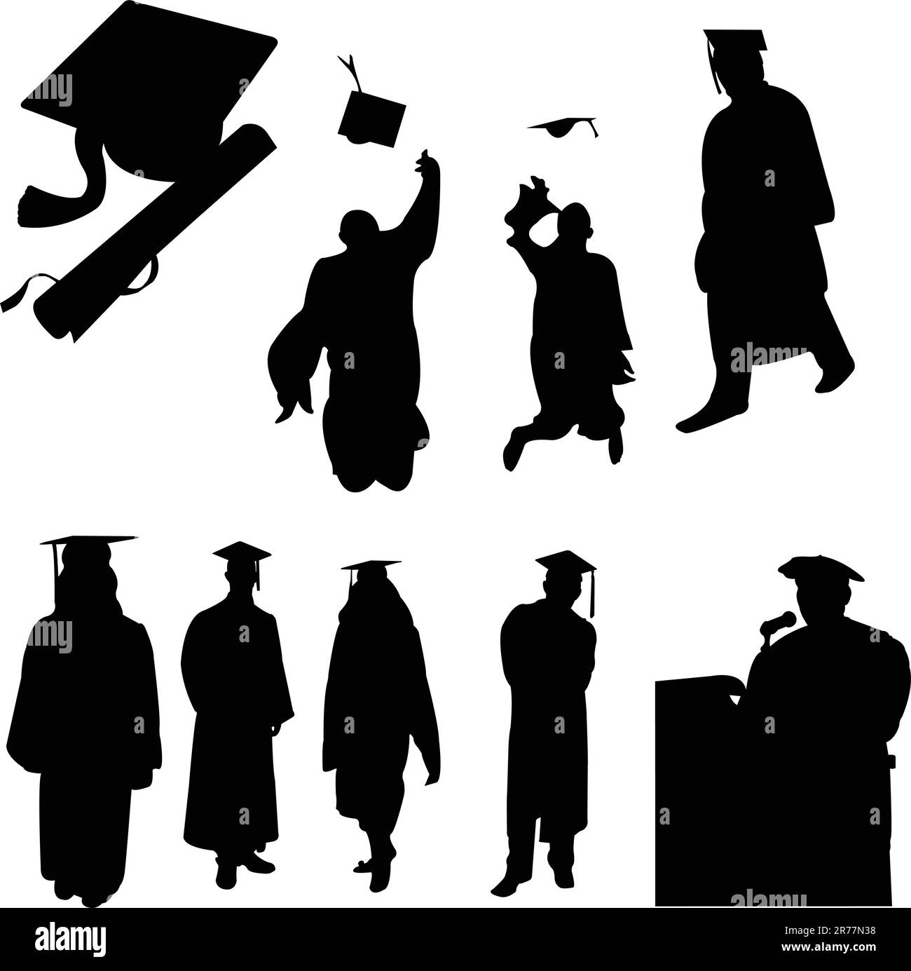 graduation students collection - vector Stock Vector Image & Art - Alamy