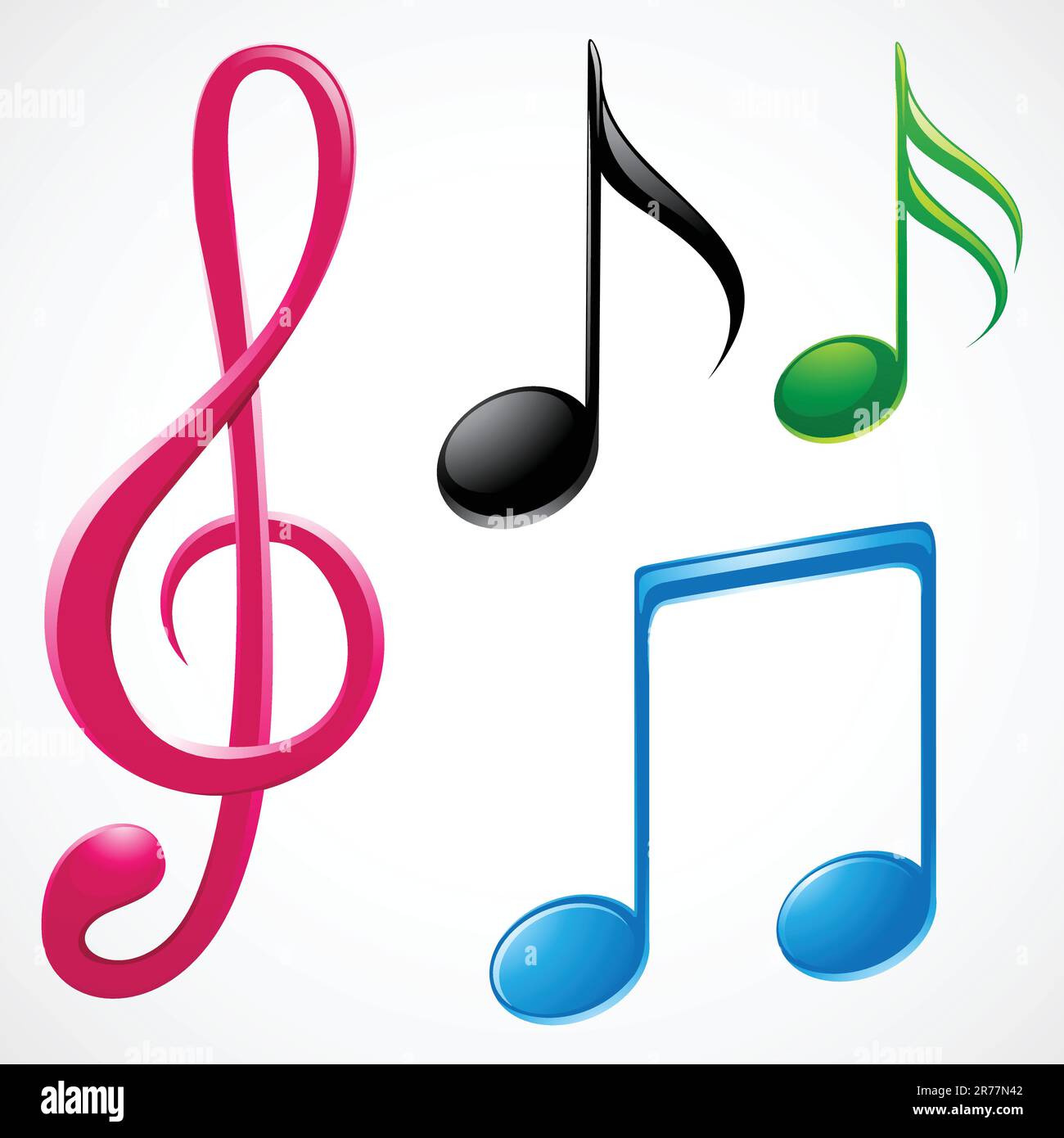 A set of colorful music note illustration Stock Vector Image & Art - Alamy