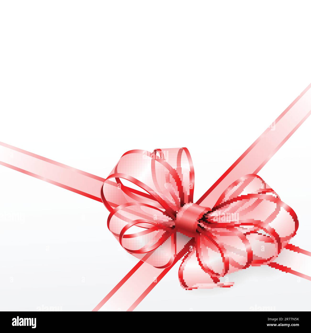 Red transparent bow isolated on white. Vector illustration Stock Vector ...