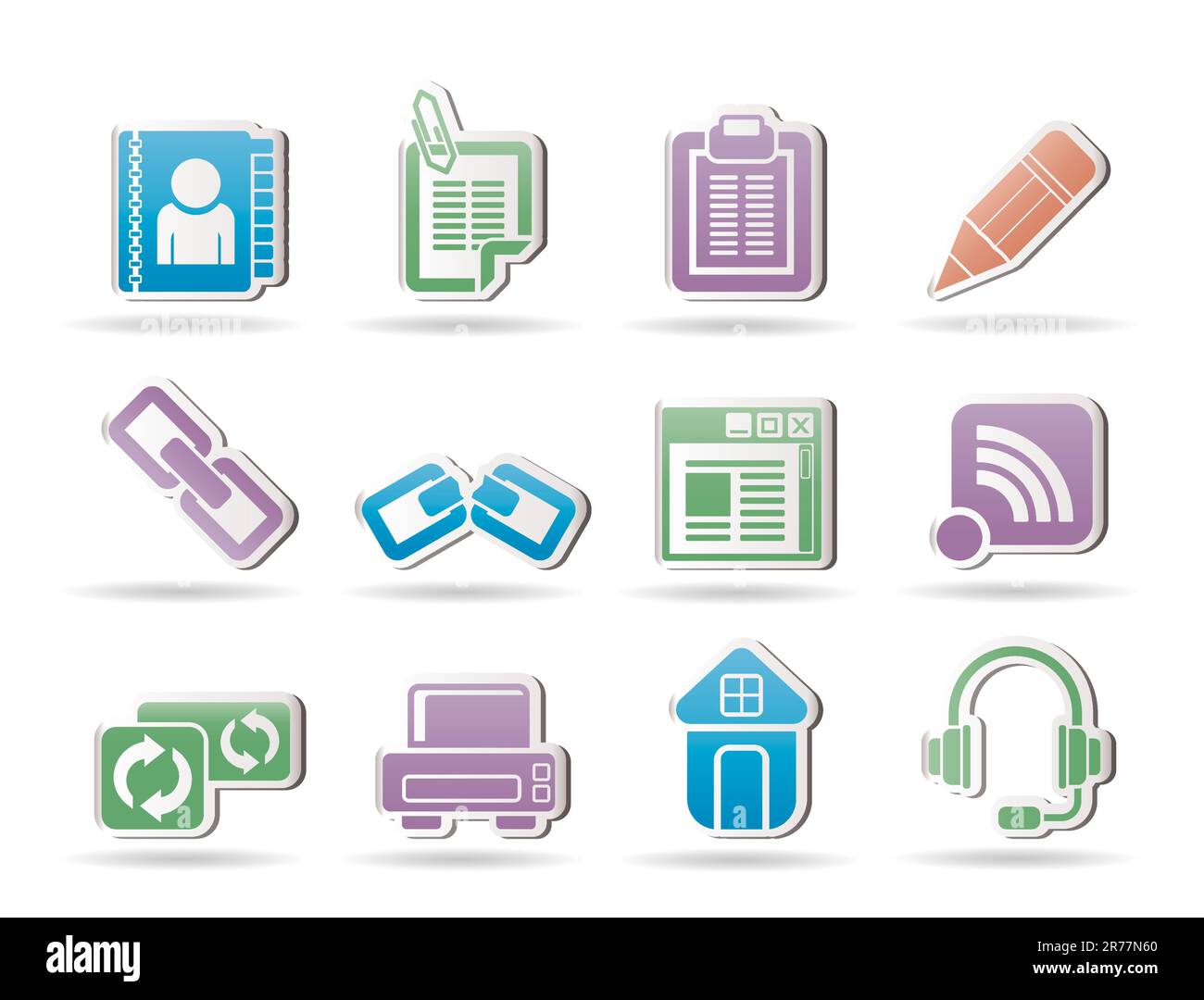 internet and website objects - vector illustration Stock Vector Image ...
