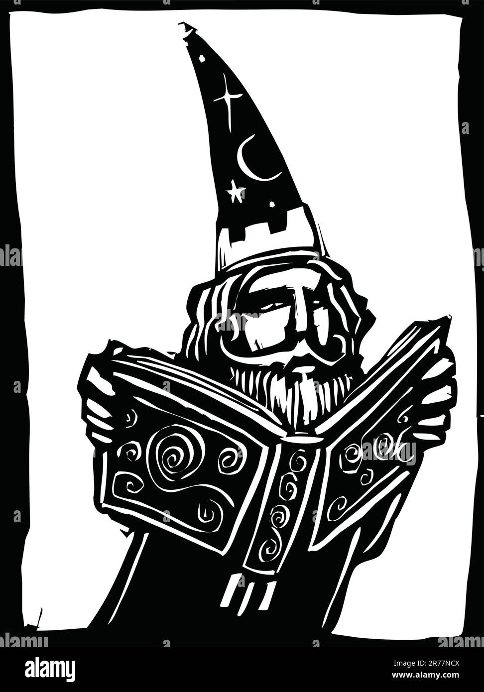 Wizard reading book Stock Vector Images - Alamy