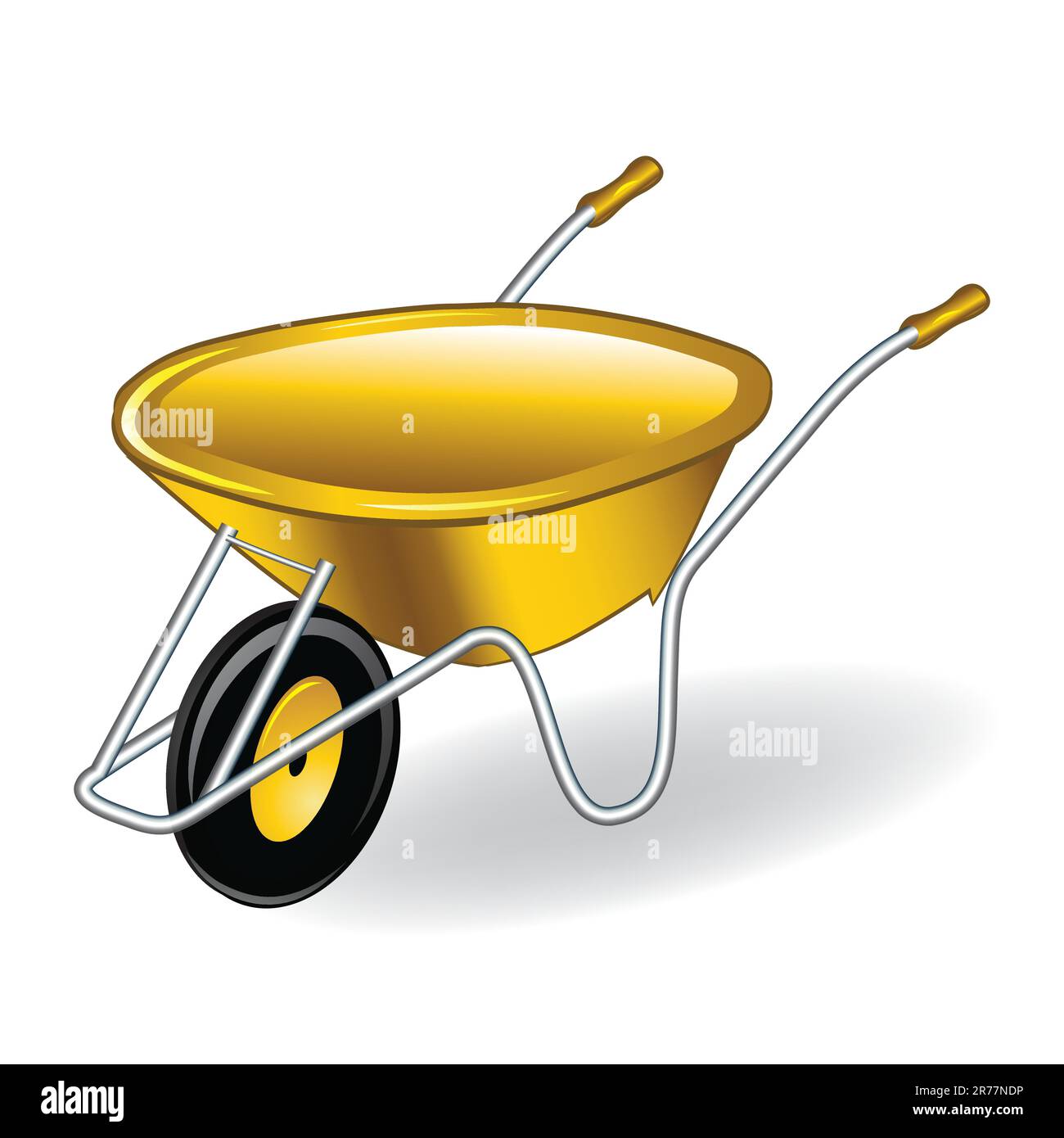 Yellow wheelbarrow / barrow, illustration. Building area Stock Vector ...