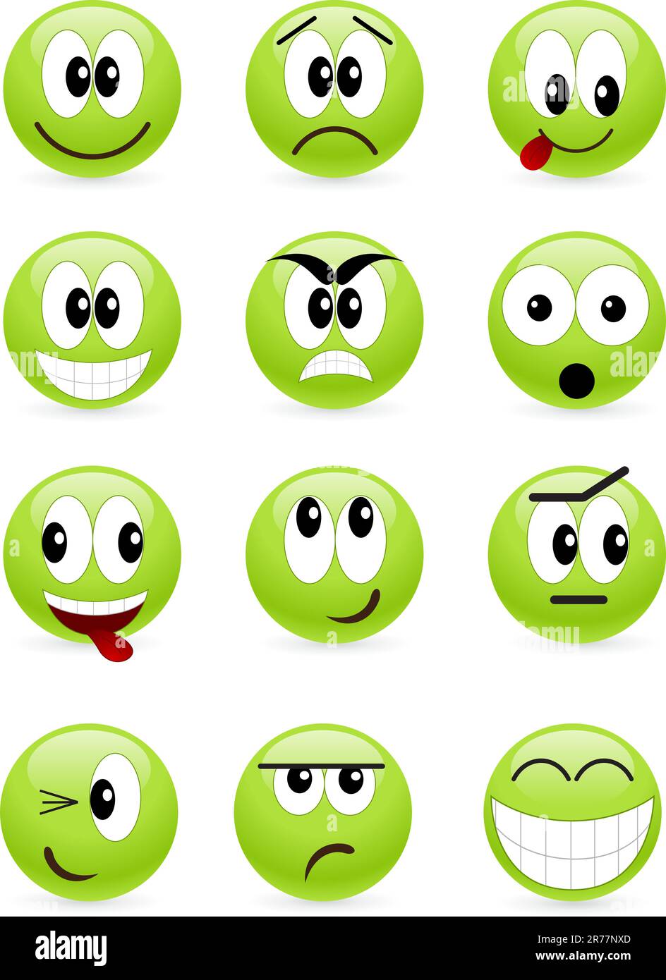 Set of cool smiles. Vector illustration, isolated on a white Stock ...