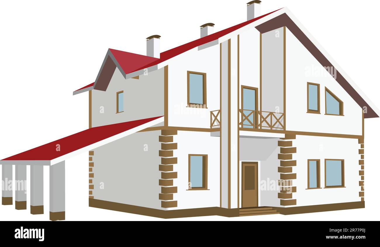 Cottage (Detailed). Vector illustration for you design Stock Vector ...