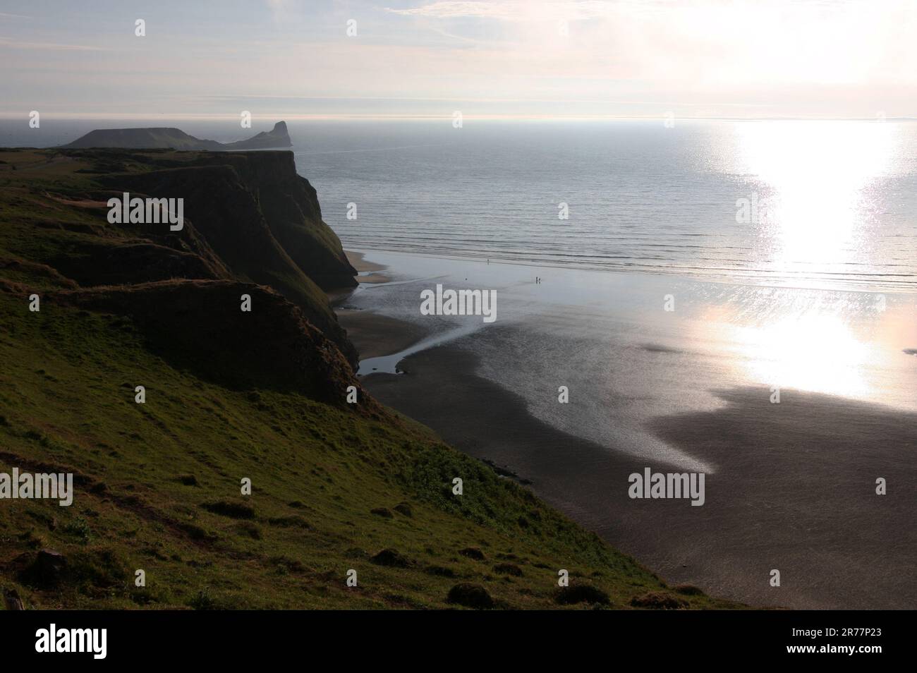 Views over Rhossili Bay Gower Peninsula Wales at sunset Stock Photo - Alamy