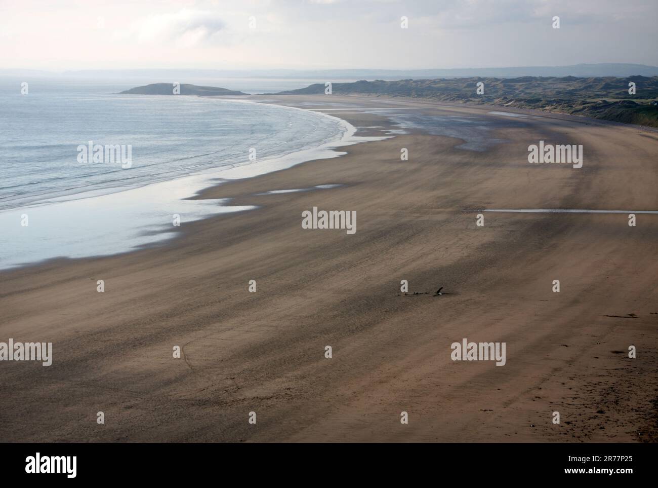 Views over Rhossili Bay Gower Peninsula Wales at sunset Stock Photo - Alamy