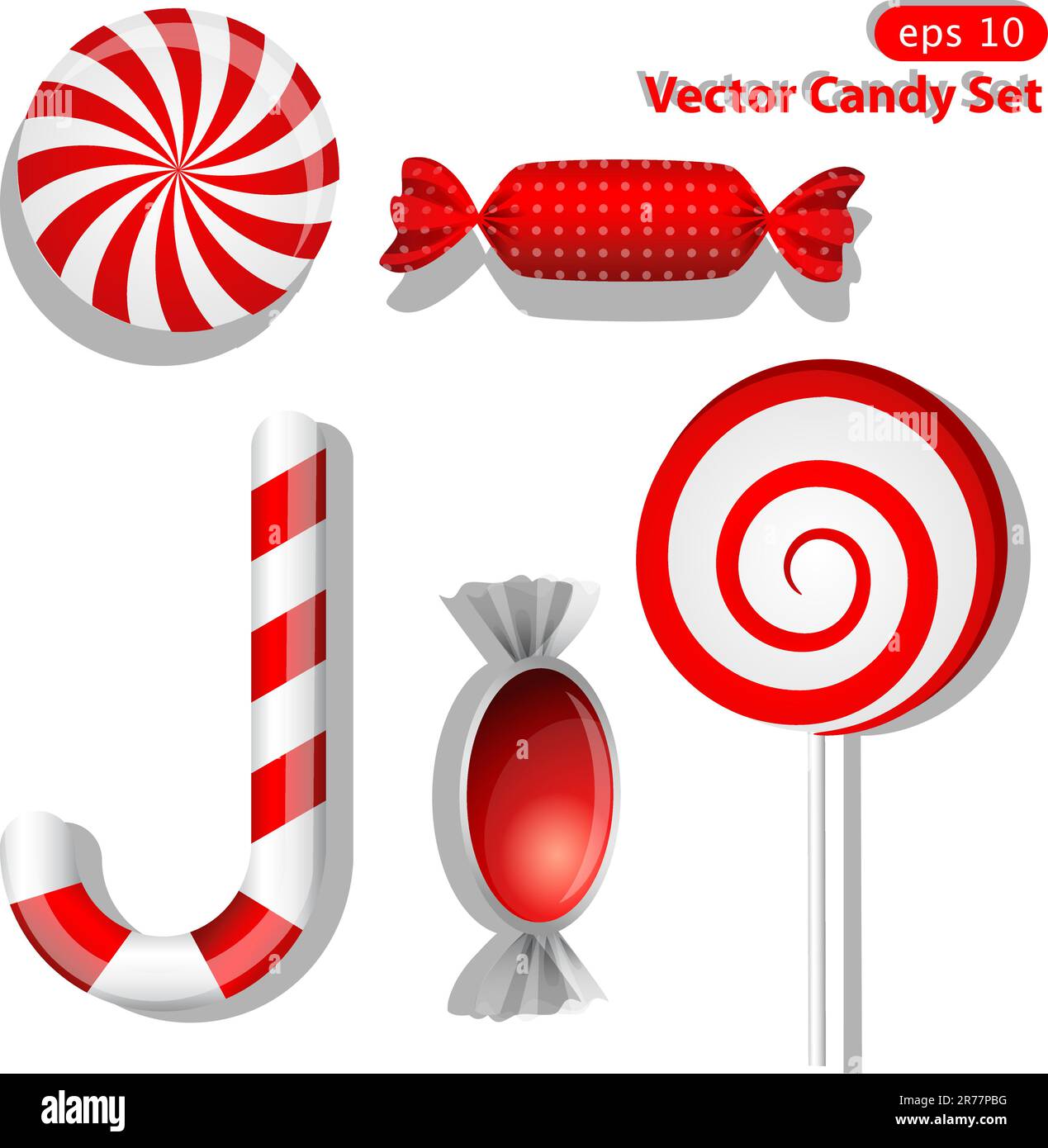 Vector set with different red candies Stock Vector Image & Art - Alamy