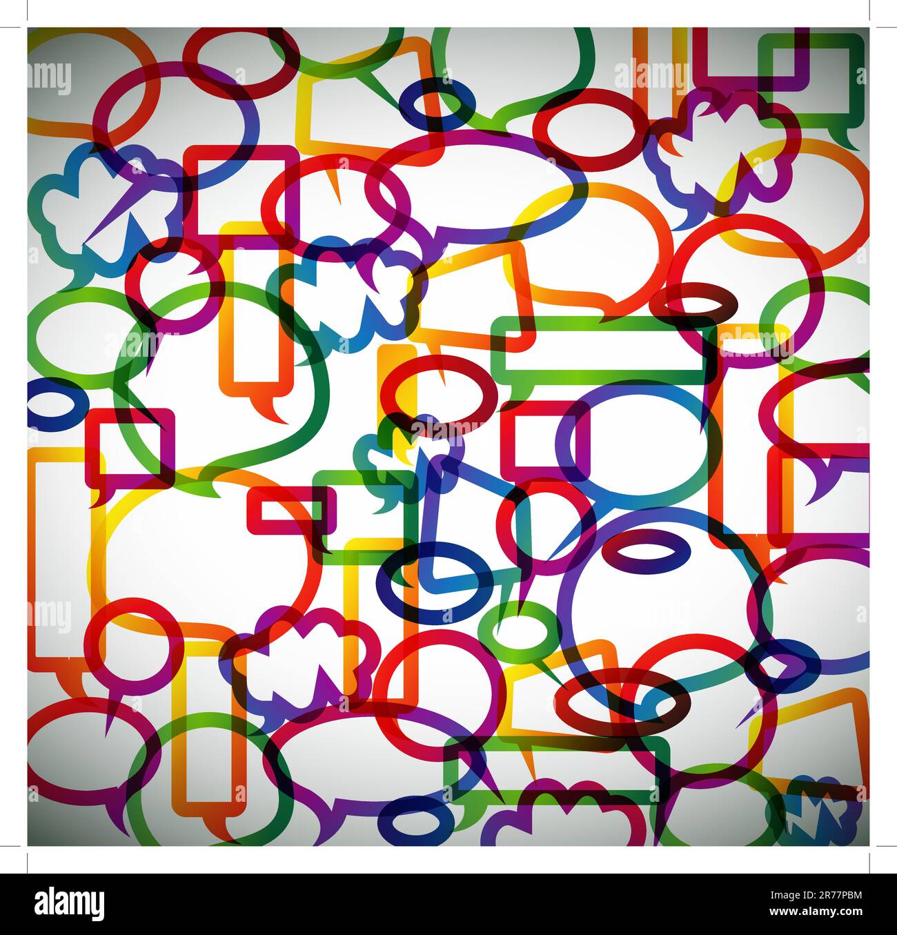 Colorful background made from speech bubbles with colored borders Stock ...