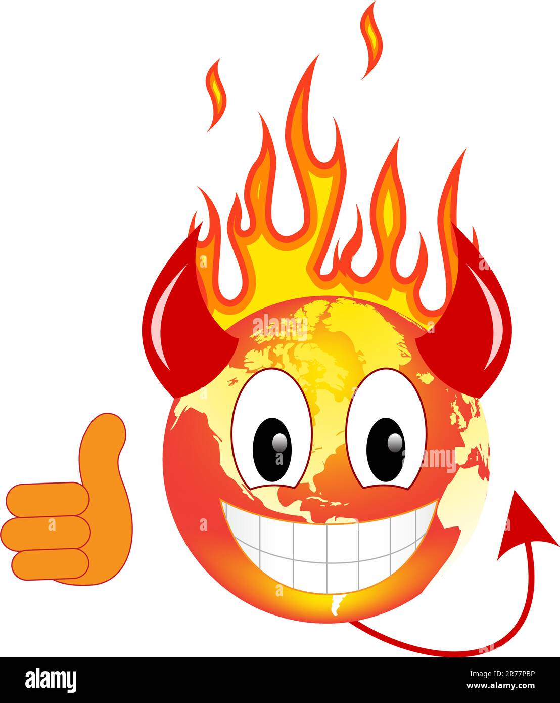 Evil world. Isolated on a white background. Vector illustration Stock ...