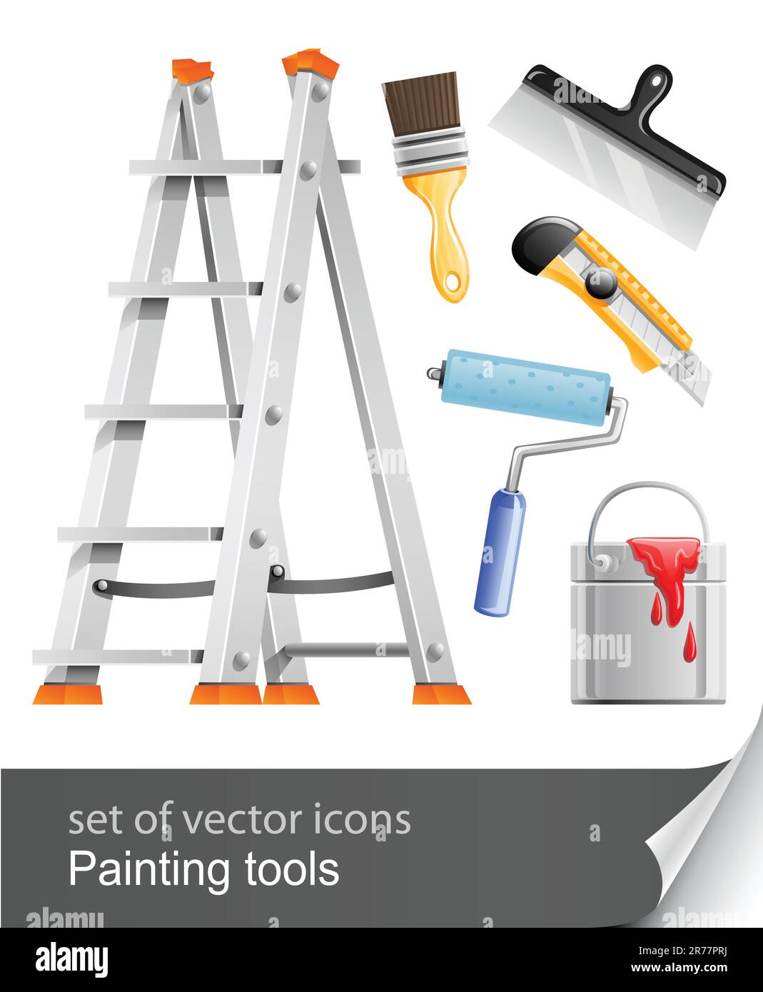set painter tools vector illustration isolated on white background ...