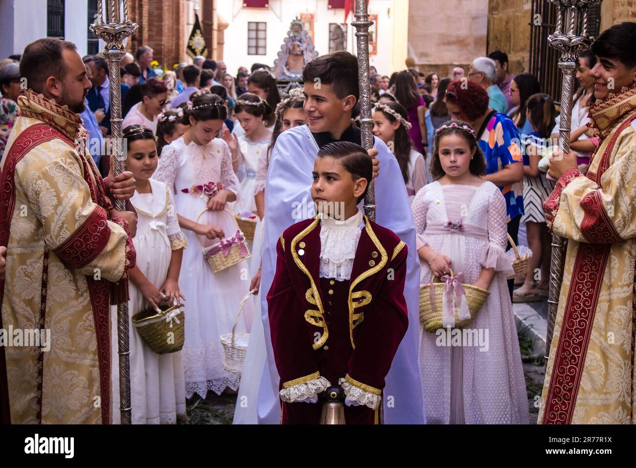 Catholic parish child participating at the Corpus Christi procession ...