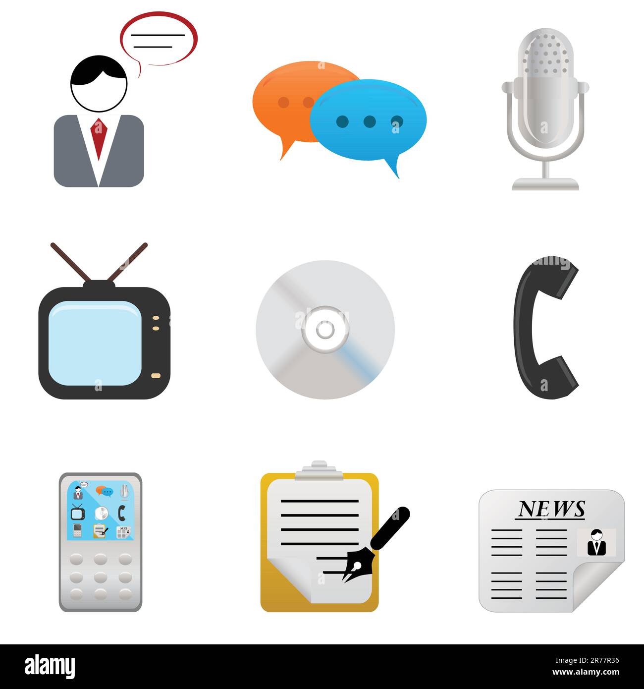 Media icons and symbols silhouettes Stock Vector Image & Art - Alamy