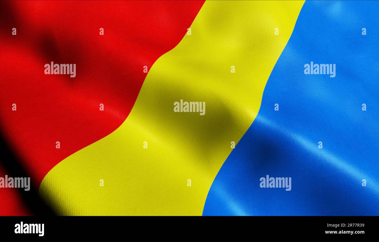 3D Illustration of a waving Czech city flag of Krupka Stock Photo - Alamy
