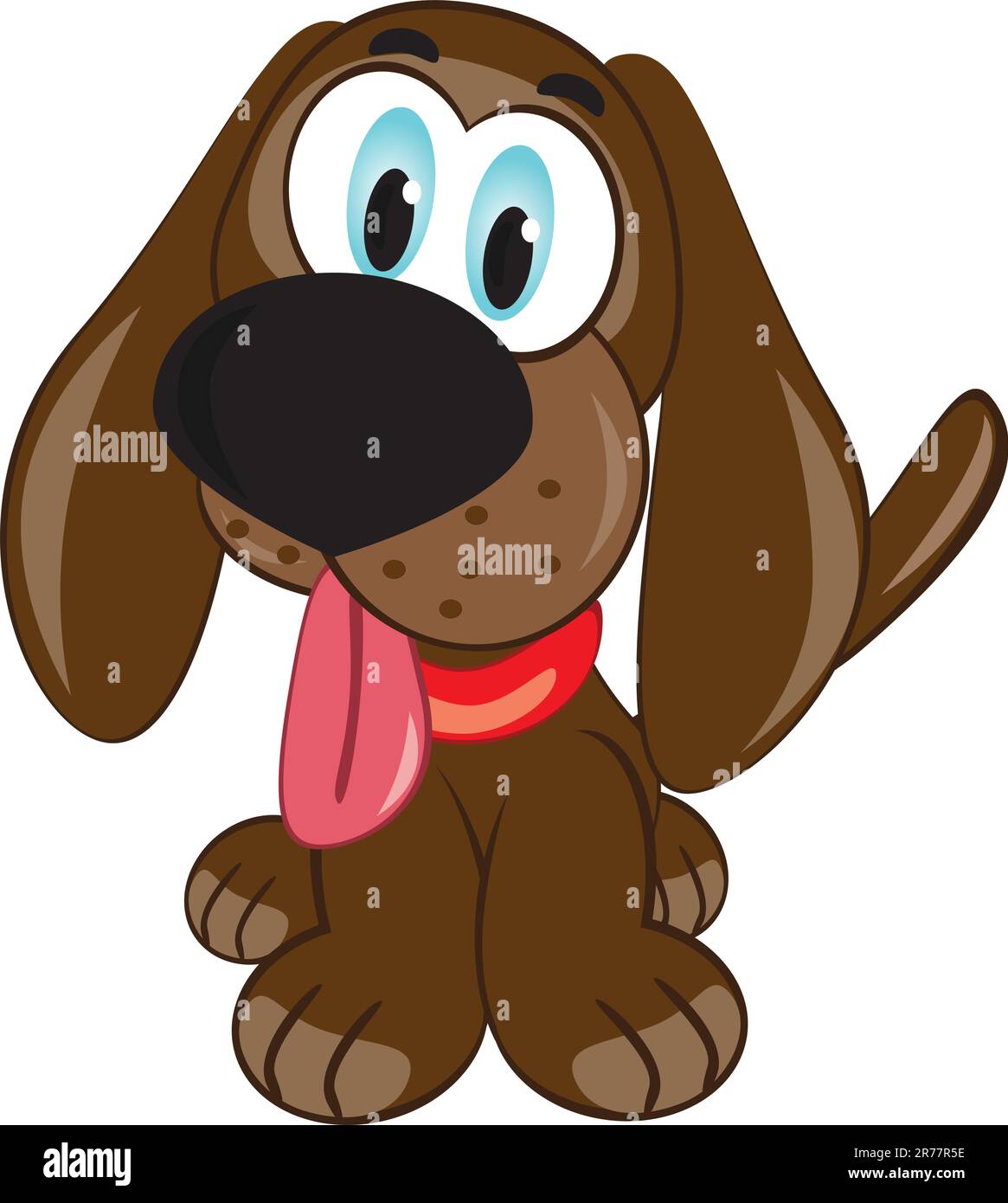 Cartoon puppy. Vector illustration on white background Stock Vector ...