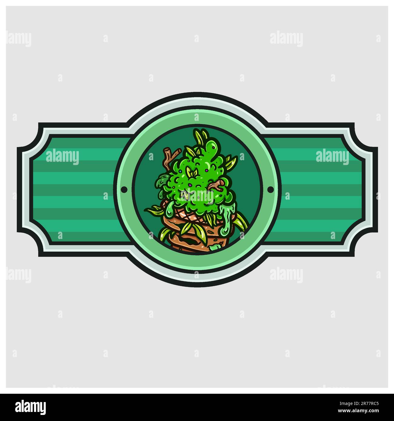 Cartoon Mascot of Weed Bud Ice Cream with Sign Logo. Vector and ...