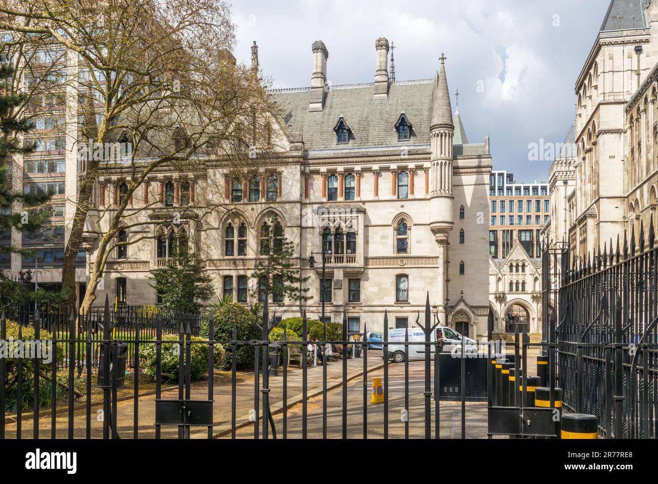 London, England-April 2023: The Victorian Gothic style main entrance to ...