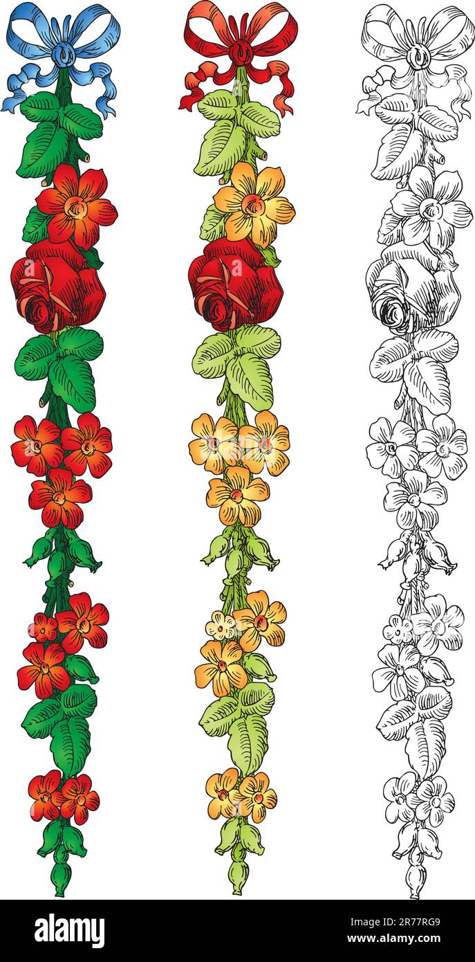 Flowers close up vintage Stock Vector Images - Alamy