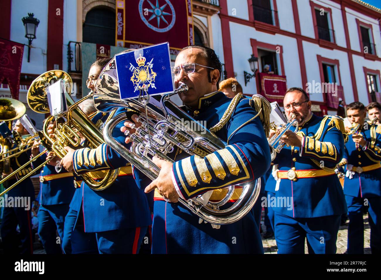 Music band participating at the Corpus Christi procession, an age-old ...