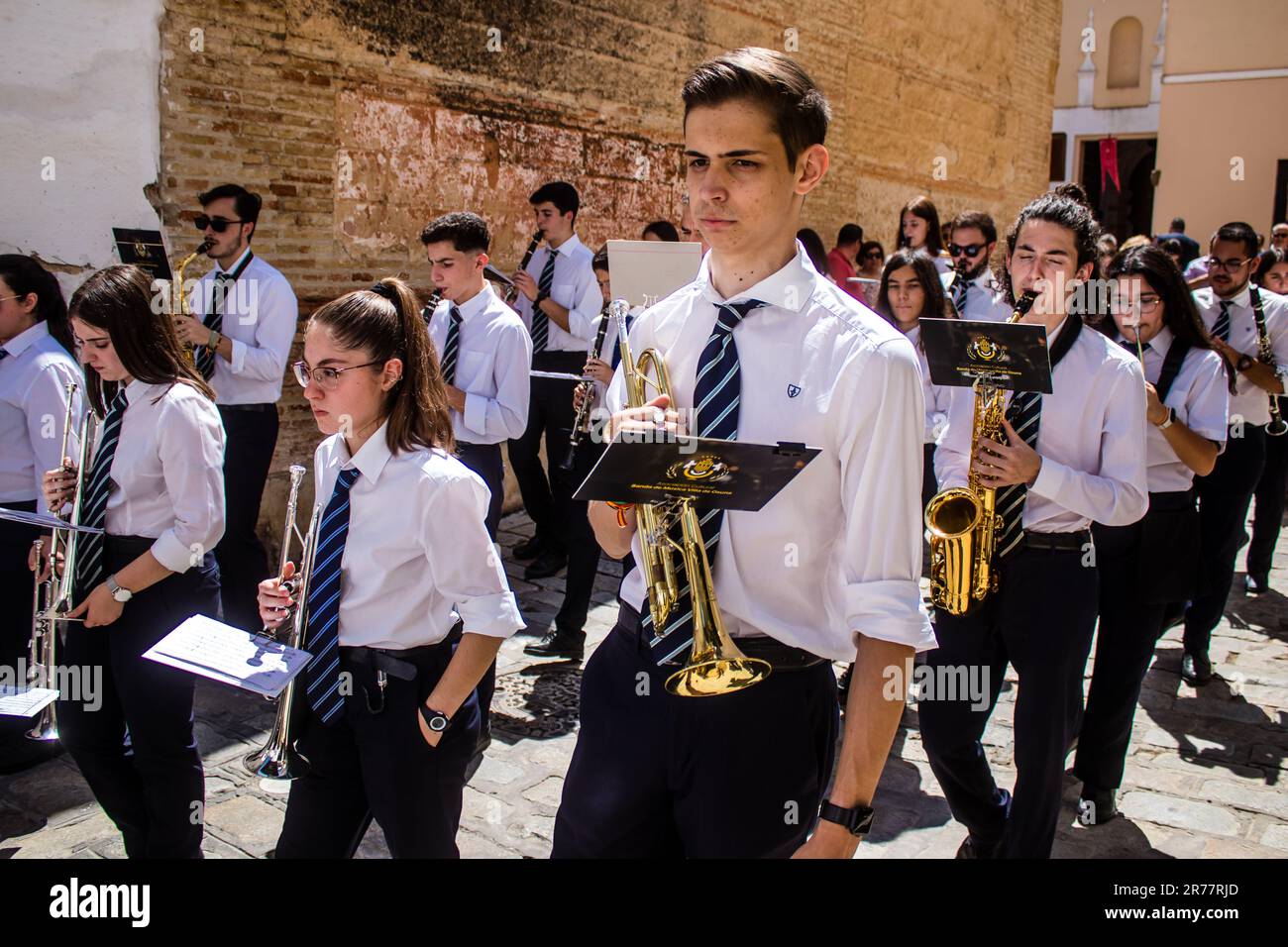 Music band participating at the Corpus Christi procession, an age-old ...