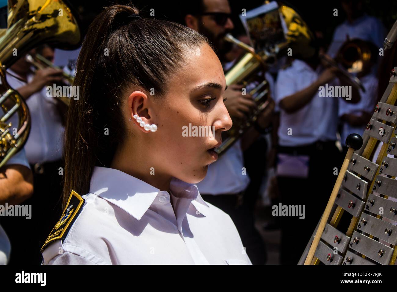 Music band participating at the Corpus Christi procession, an age-old ...