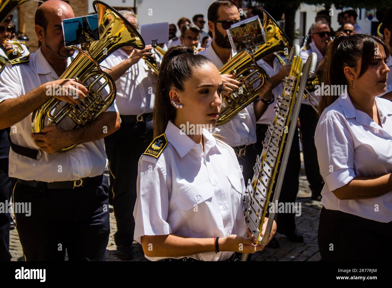 Music band participating at the Corpus Christi procession, an age-old ...