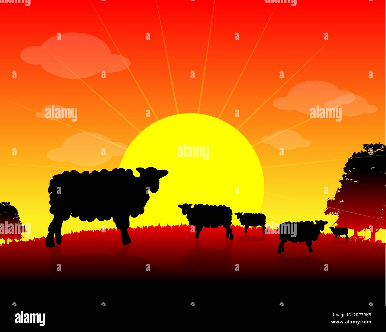 Animals farm floral drawing hi-res stock photography and images - Alamy