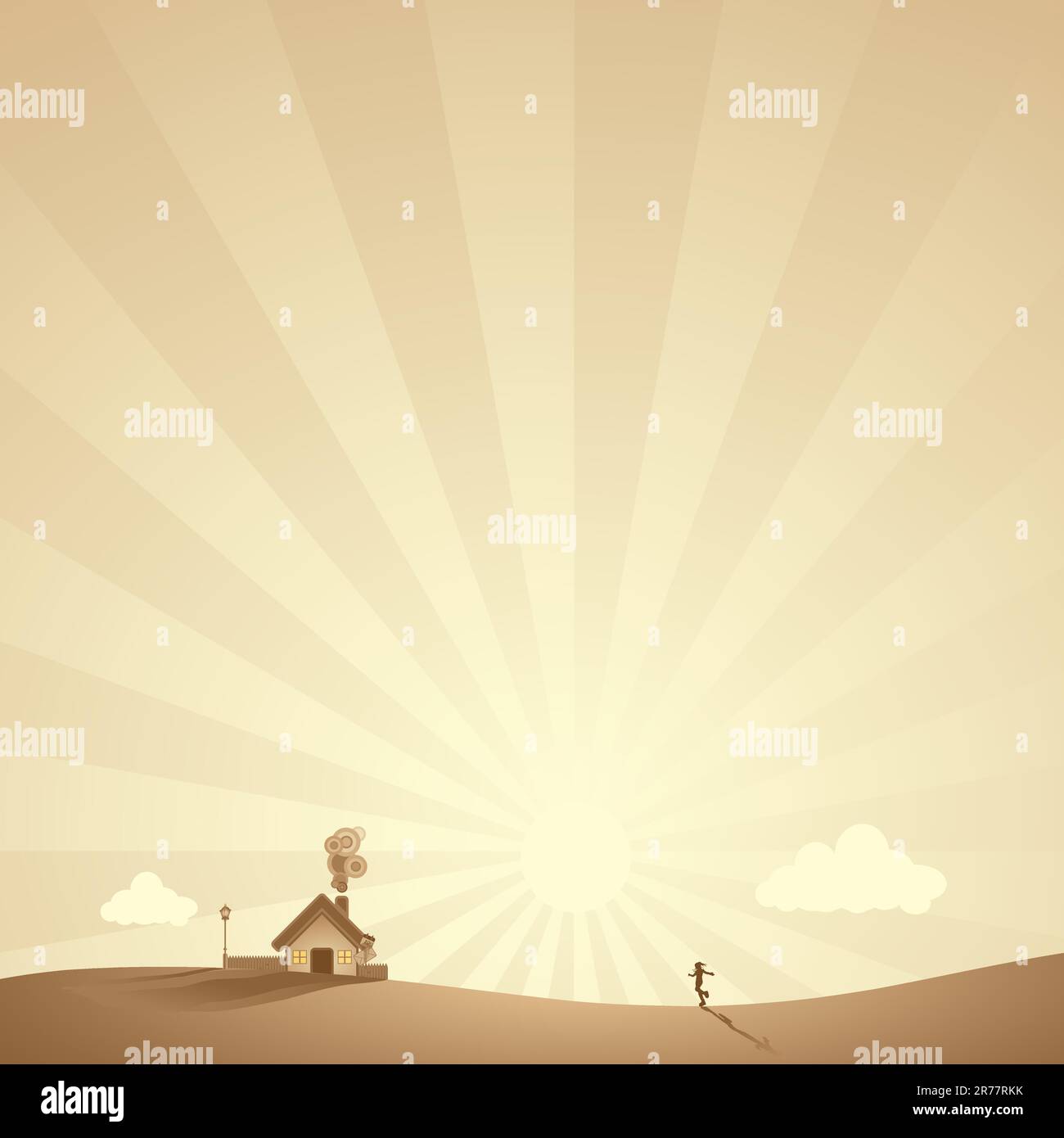 Beautiful country scene in Stock Vector Images - Alamy